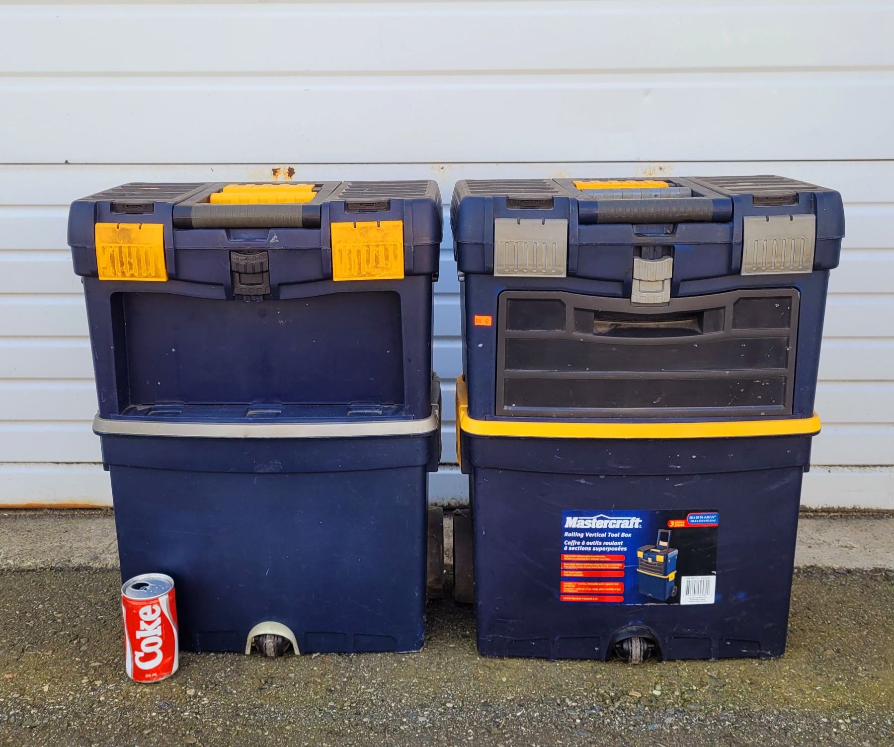 2 Mastercraft Rolling Vertical Tool Boxes