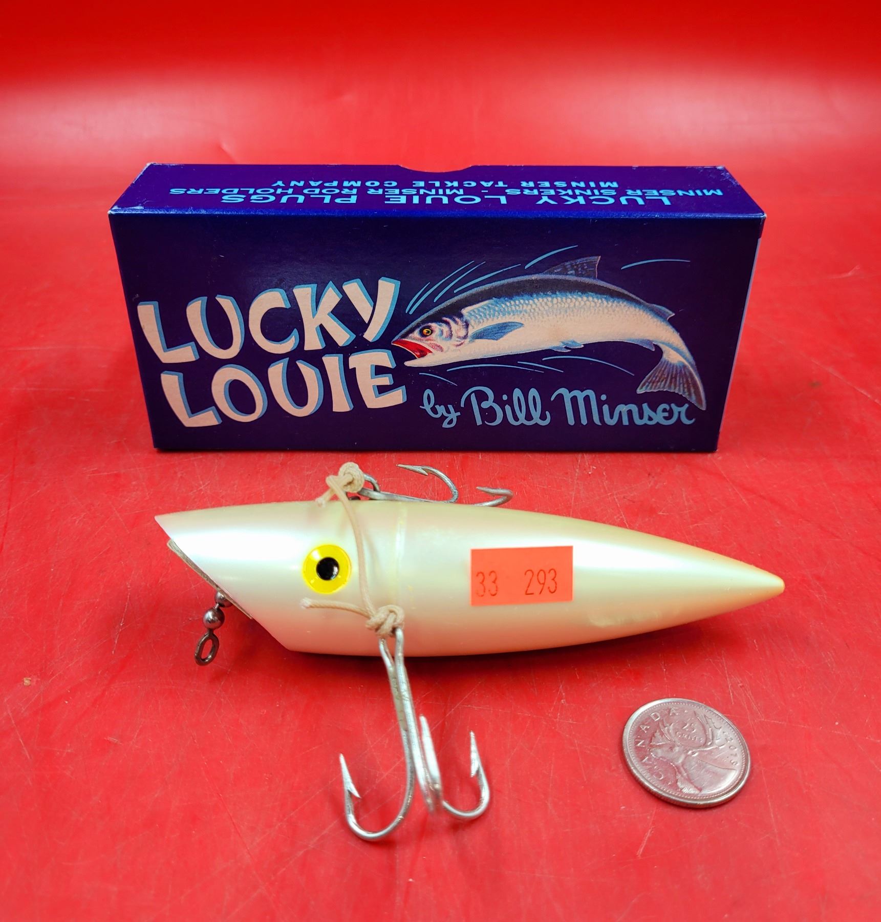 NOS Lucky Louie Pearl White Fishing Lure In Box