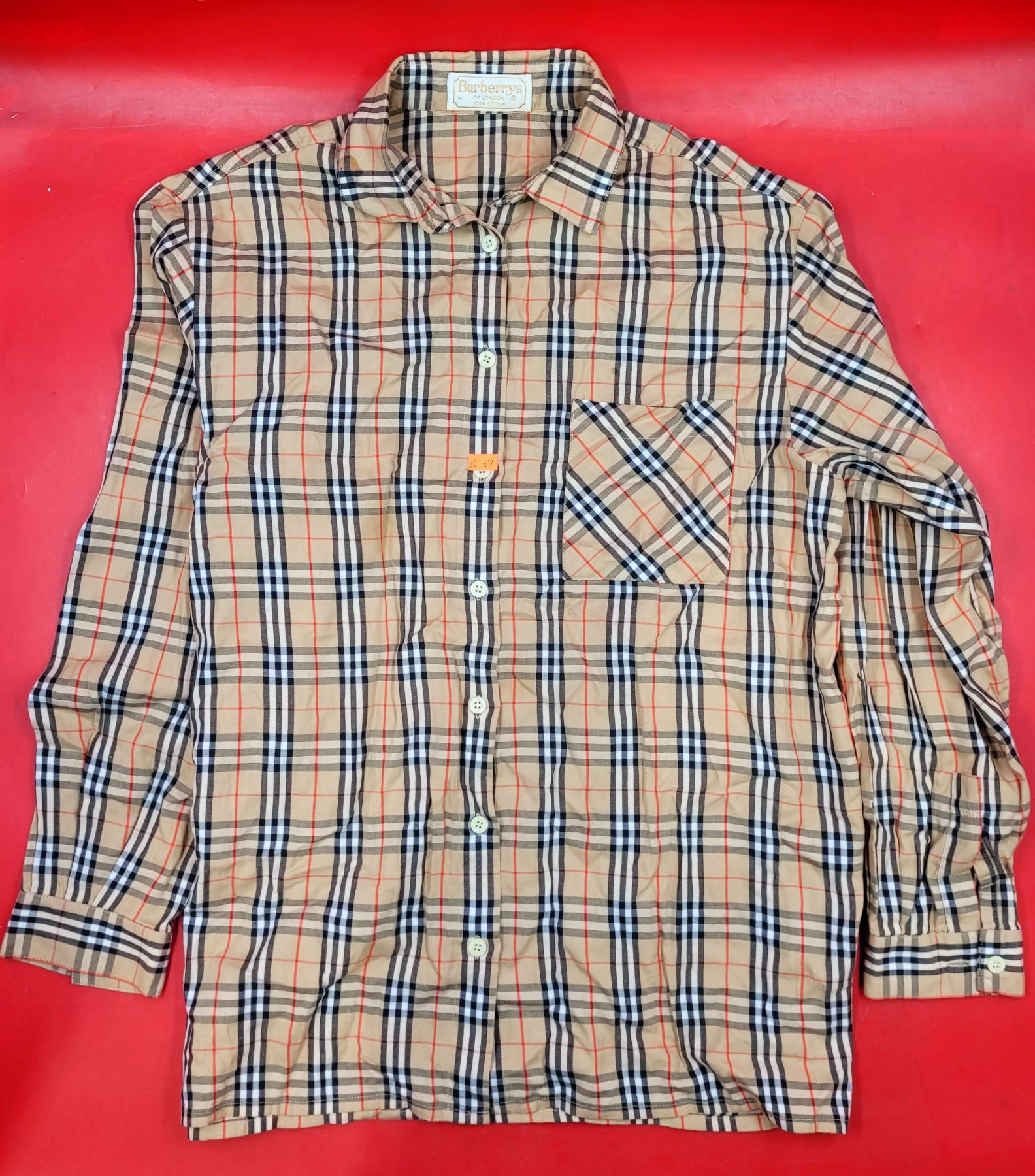 Burberrys Of London 100% Cotton Flannel Shirt