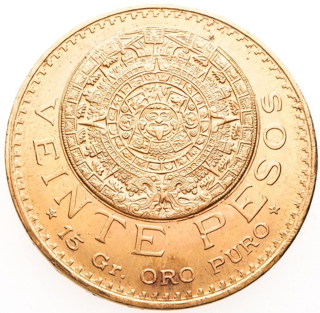 1959 Mexico 20 Peso Veinte Pesos Vintage Mexican Gold Coin 15 Gr. ORO PURO - The product is a vintag