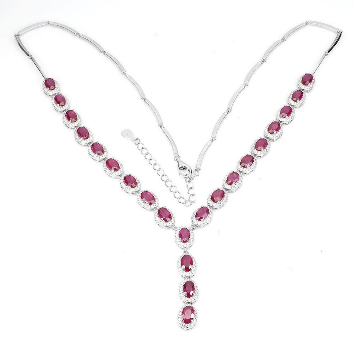 Natural Pigeon Blood Red Ruby Necklace