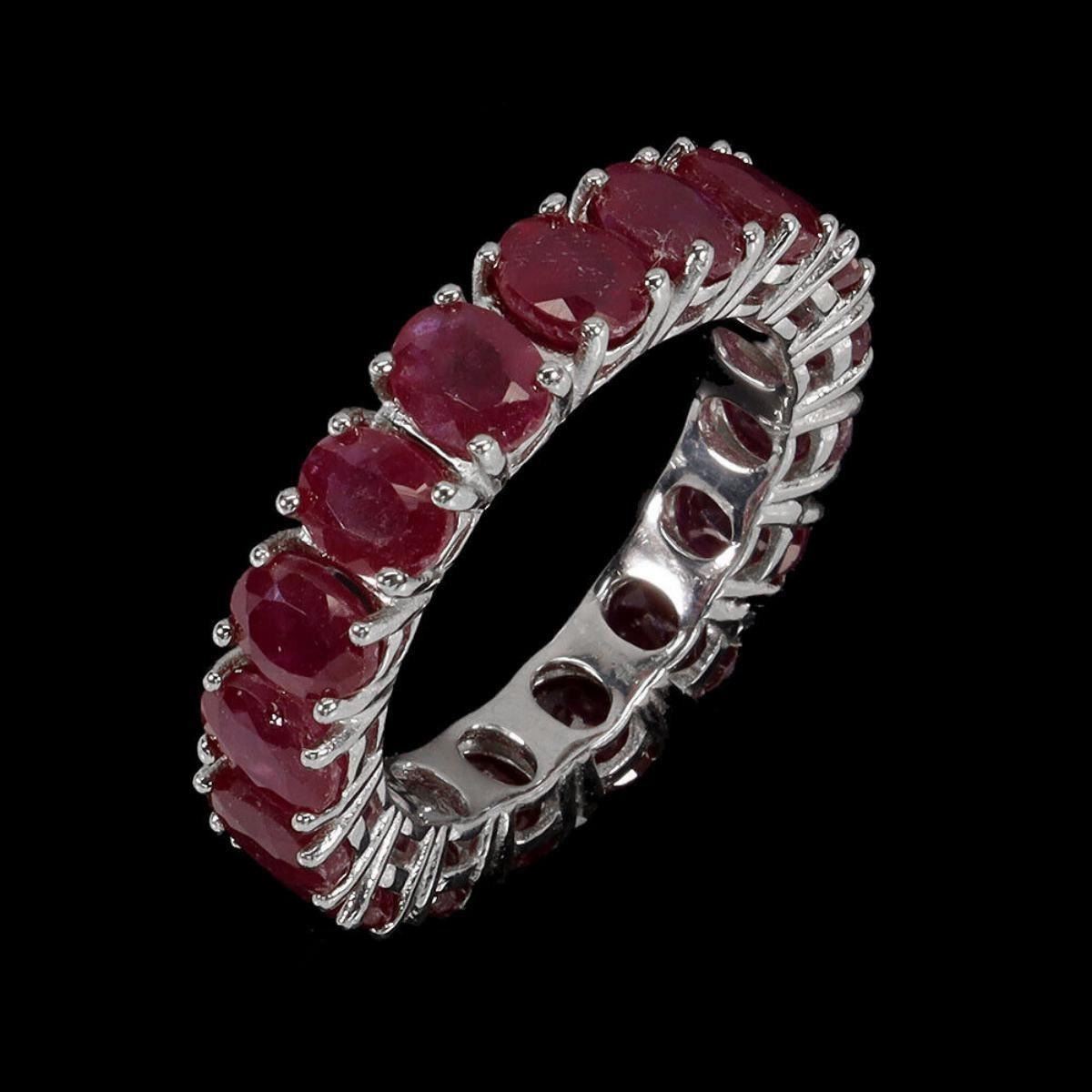 Natural Pigeon Blood Ruby Eternity Ring