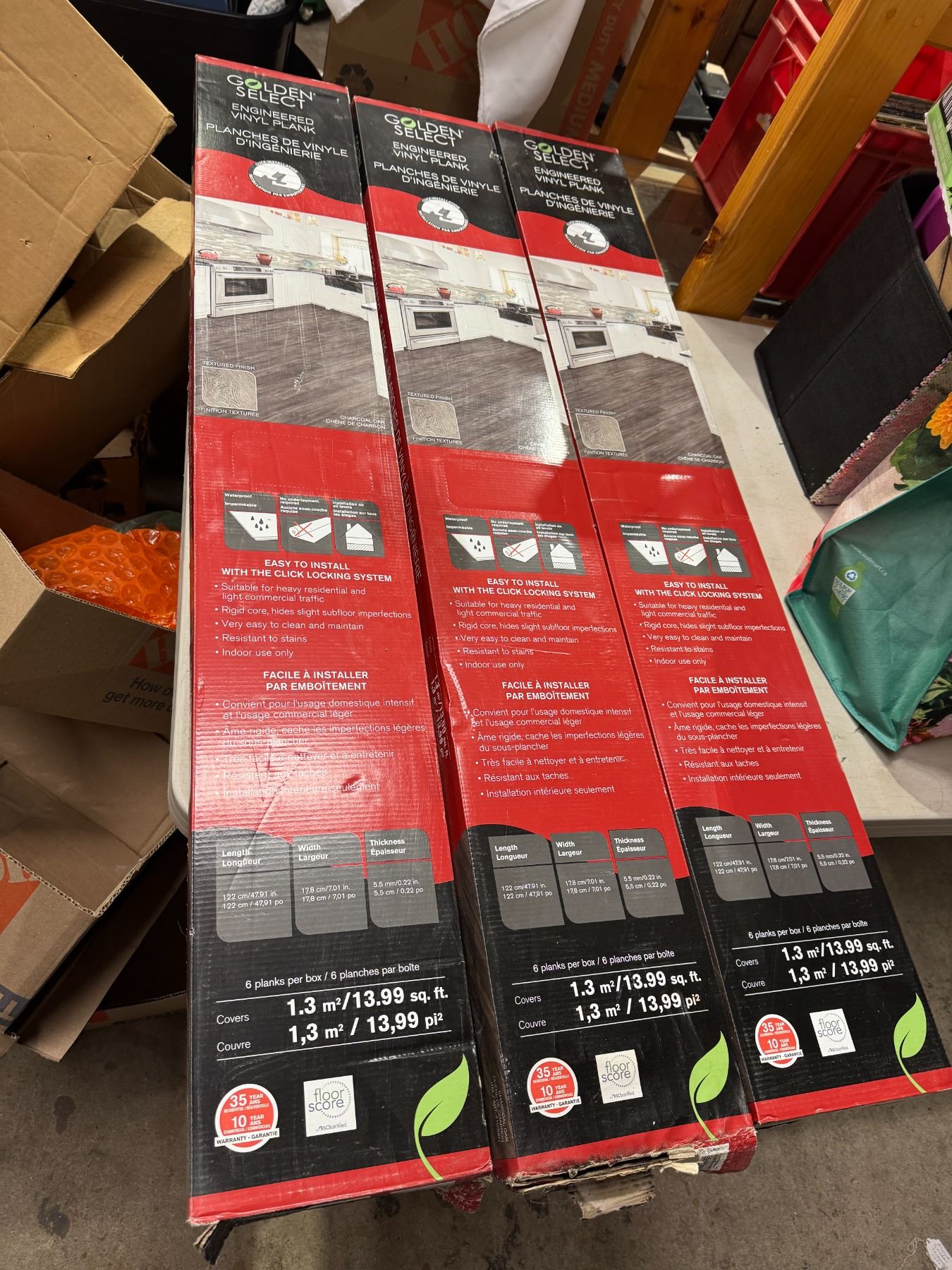 6 boxes engineered vinyl plank flooring