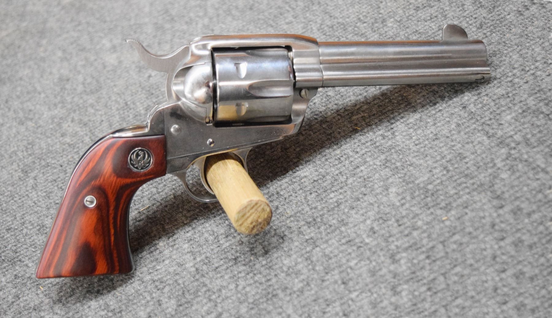 Ruger Vaquero KNV-44 single-action revolver, .45 Colt, 4.625” barrel, s ...