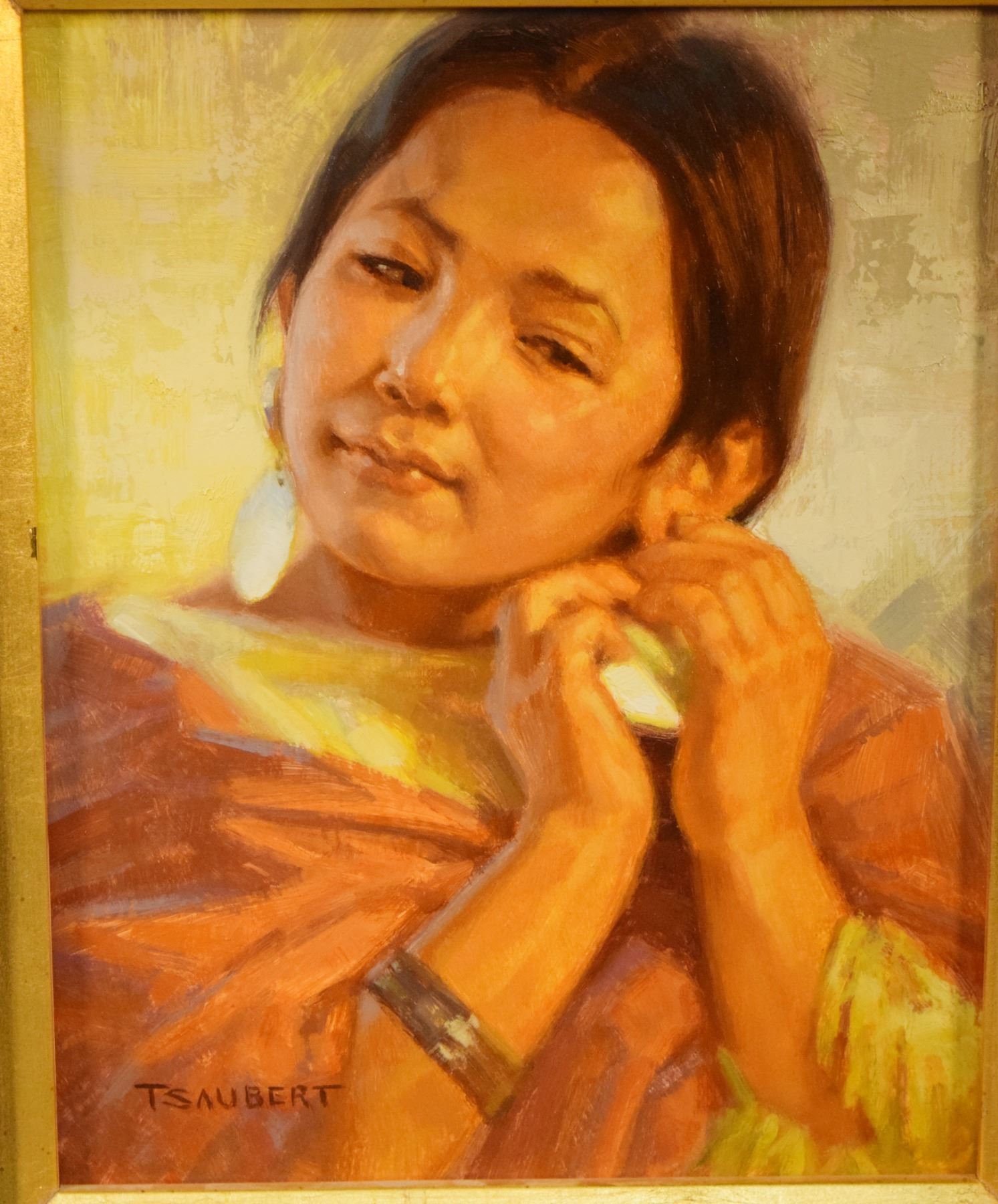 Saubert, Tom, oil on board, Pretty Shell, 10” x 8”, framed, signed ...