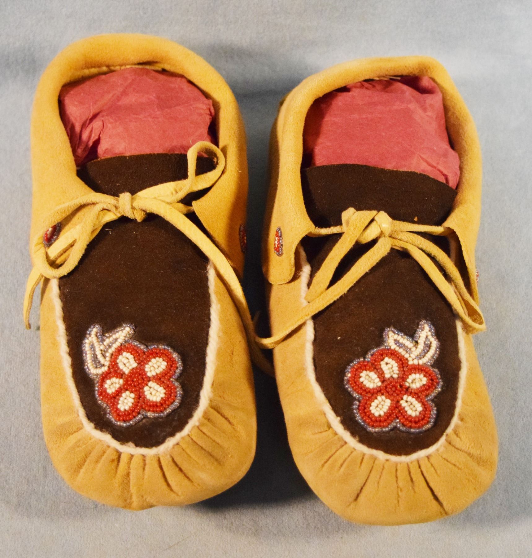 Woodland Indian elk hide moccasins, circa 1950's