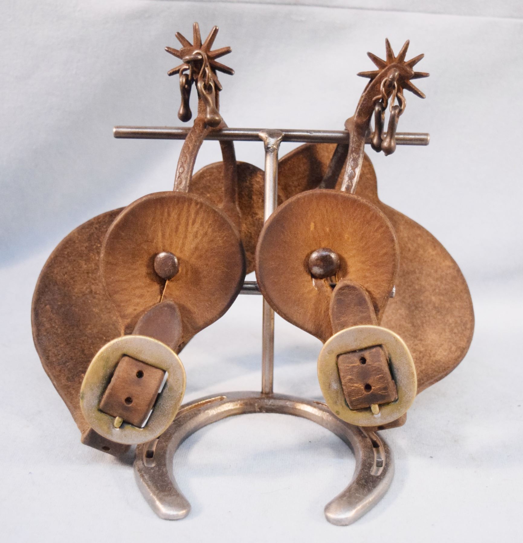 Buermann iron spurs w/ jingle bobs and Harpham Bros straps