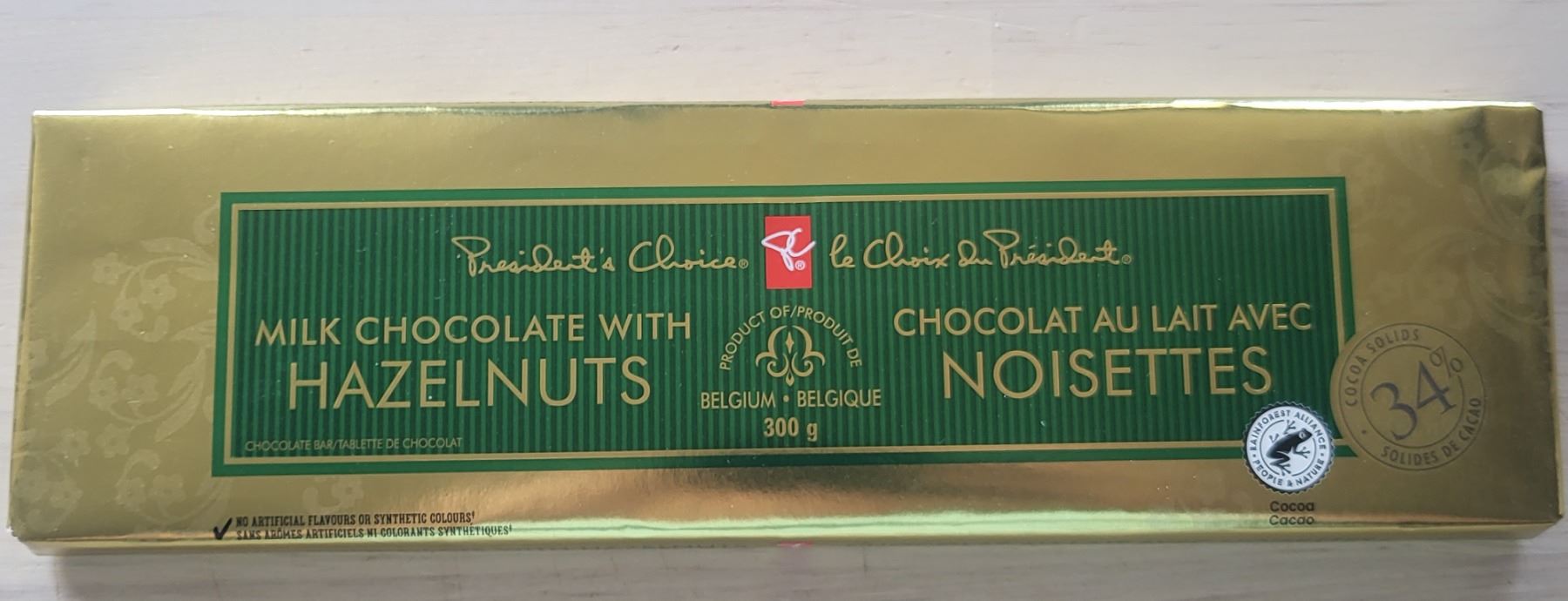 PC Milk Chocolate with Hazelnut Belgium 300 G Big Bar - BB Apr 29 2025