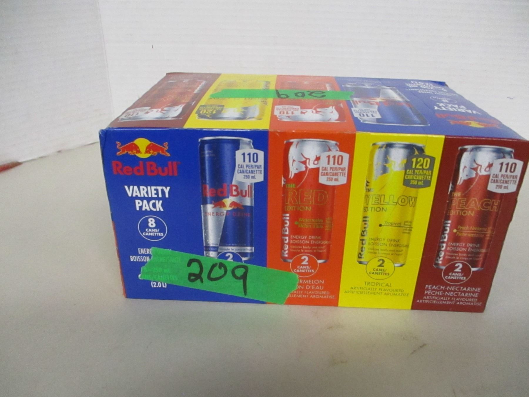 FREIGHT DAMAGE (AS IS): VARIETY PACK OF RED BULL ENERGY DRINKS (8 CANS ...