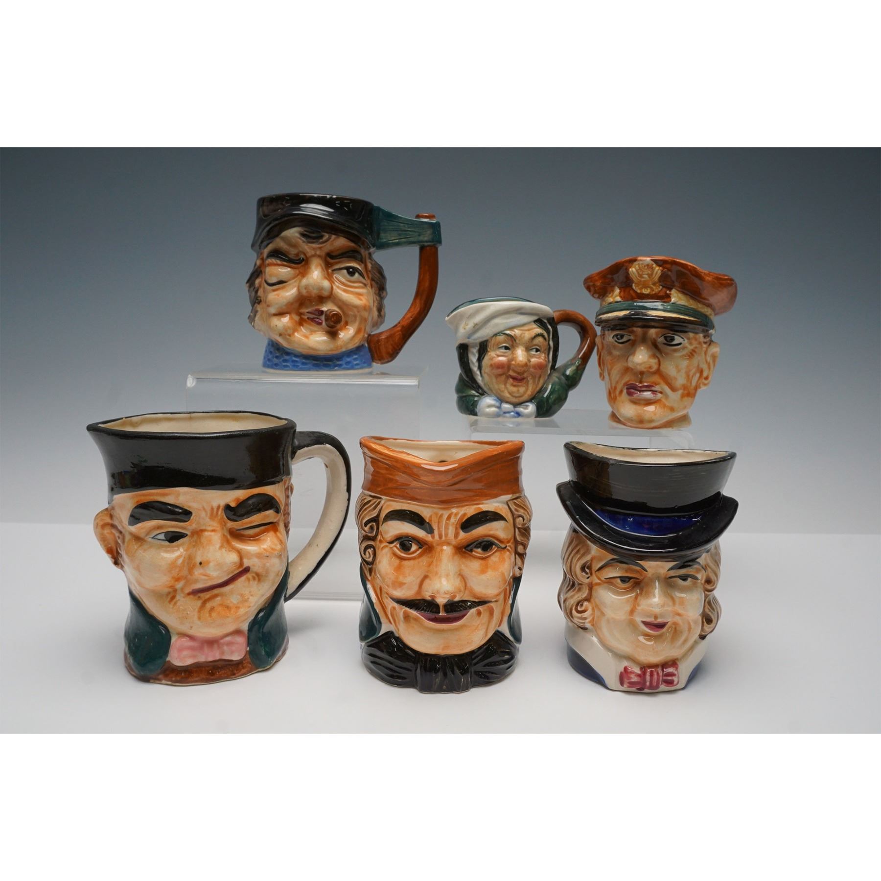 6pc Vintage Made in Japan Figural Character Jugs & Mugs