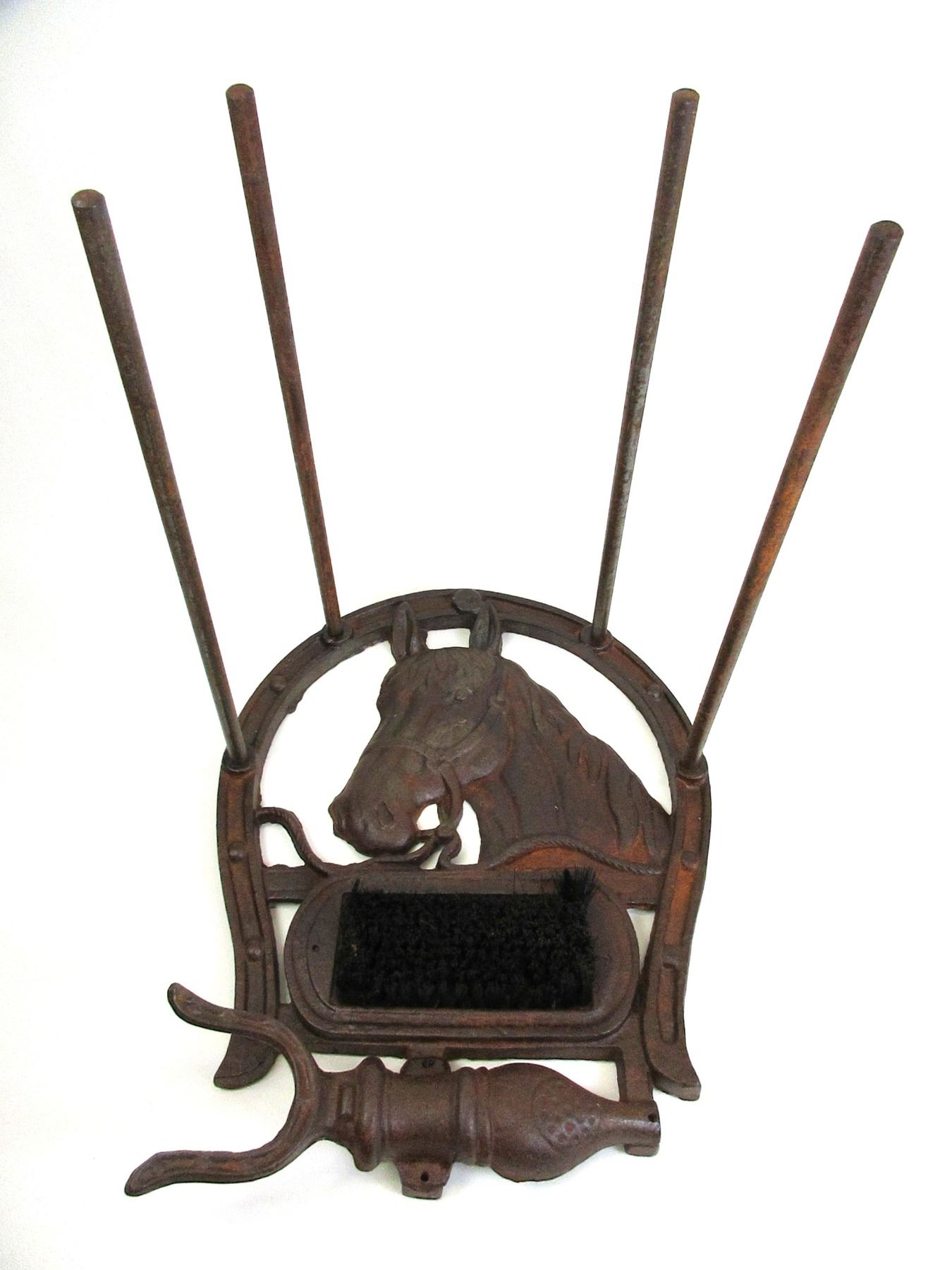 Cast Iron Horsehead Boot Scraper With Cricket Boot Jack