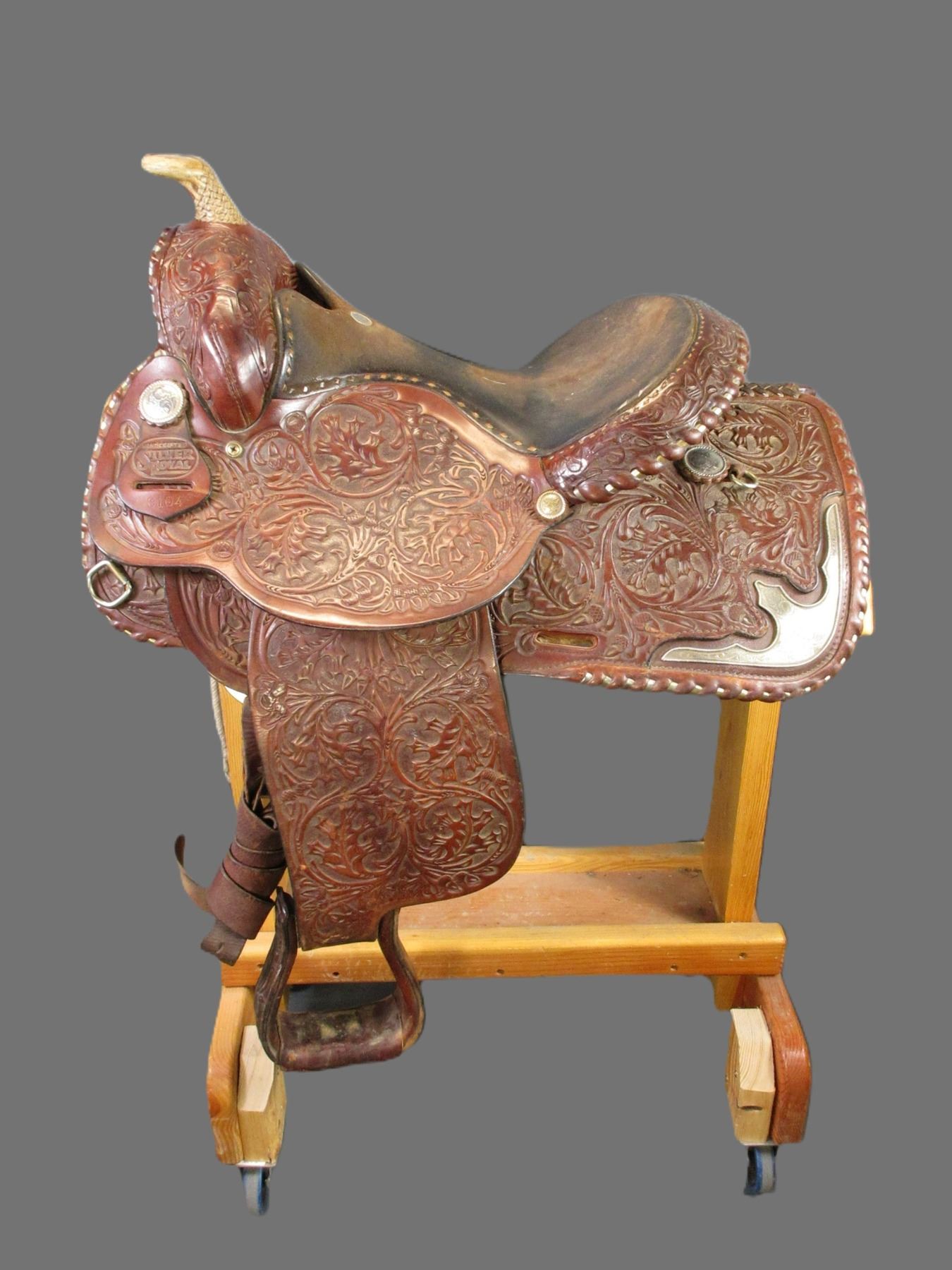 Silver Royal Handcrafted Fully Tooled Acorn/Oak Leaf Saddle- Model 9104 ...