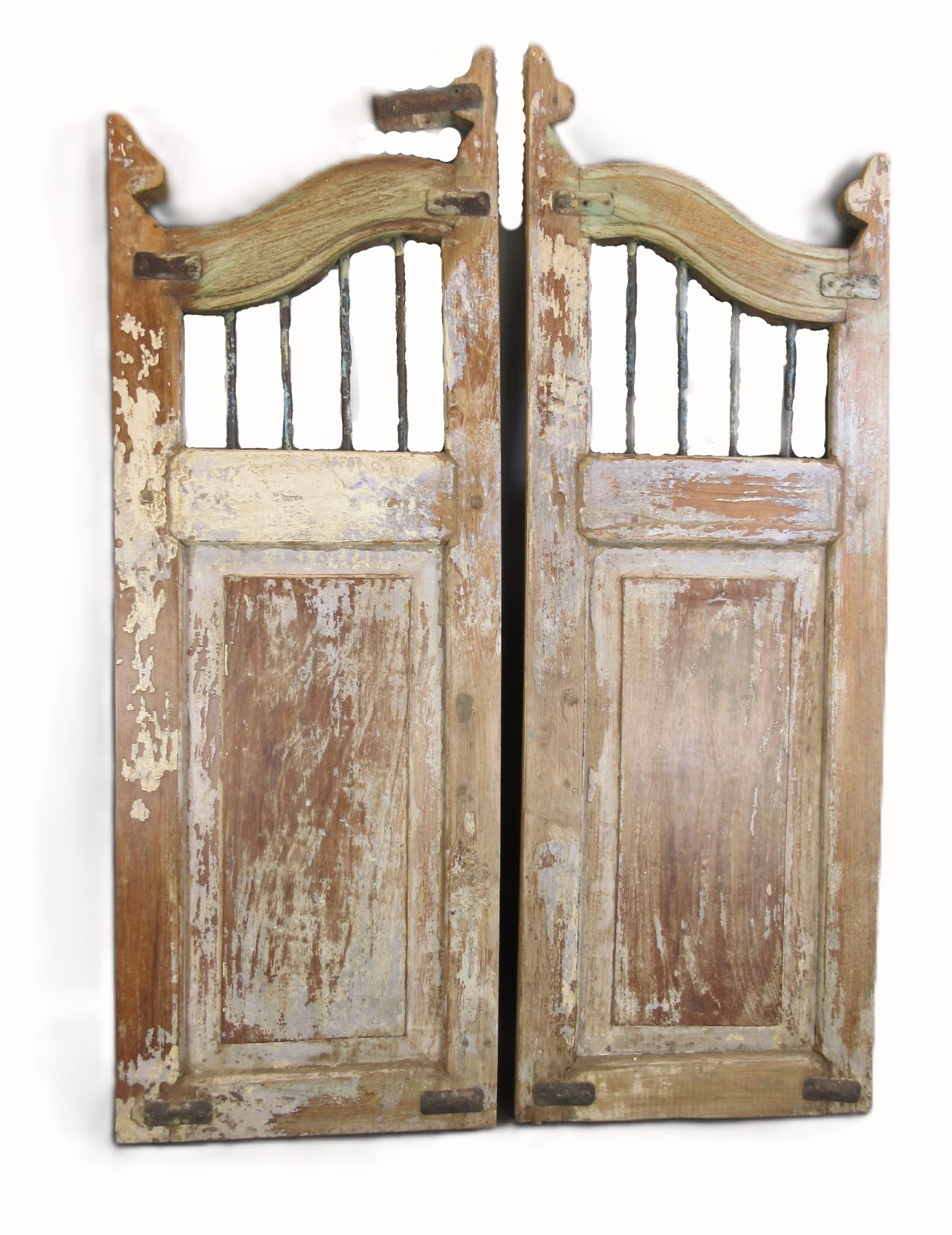 Primitive Wood And Iron Saloon Doors- 45" X 15.5"