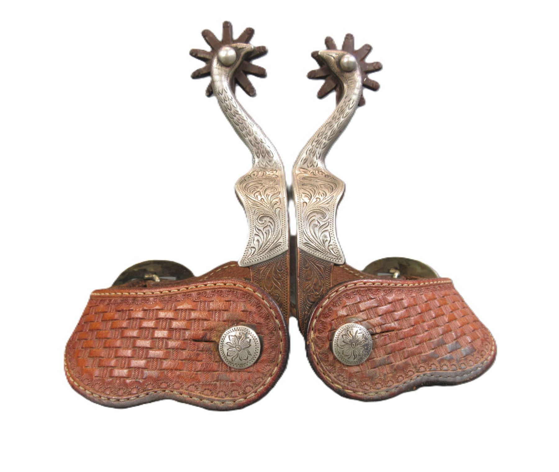 Marked JOLON 17M (Bob Hall) Silver And Brass Overlaid Gooseneck Spurs ...
