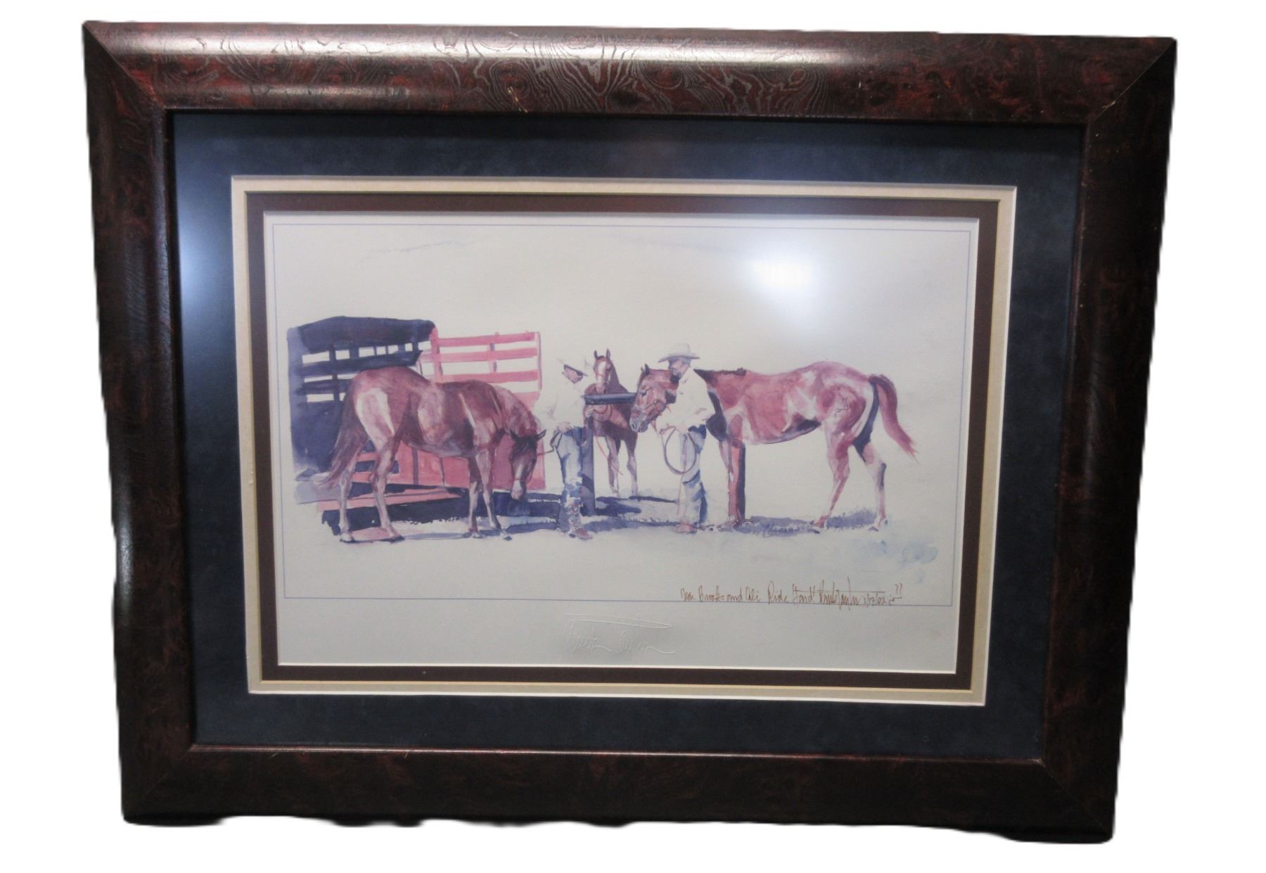 Buck Taylor Stamp Picture- "Jean Brook And Ali Ride Hard"- Signed Buck ...