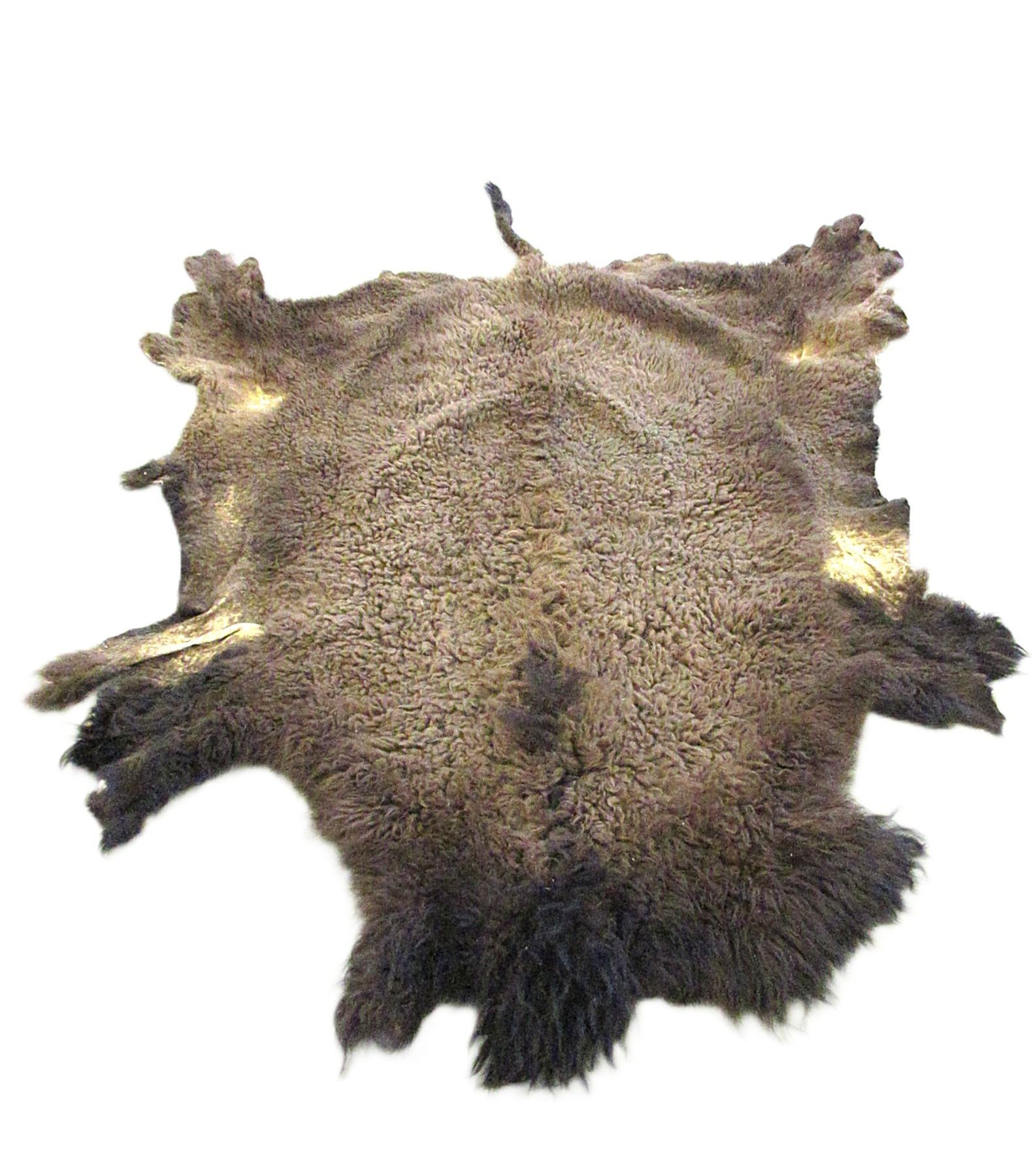 Tanned Buffalo Hide- 69" X 75"- Good Hair