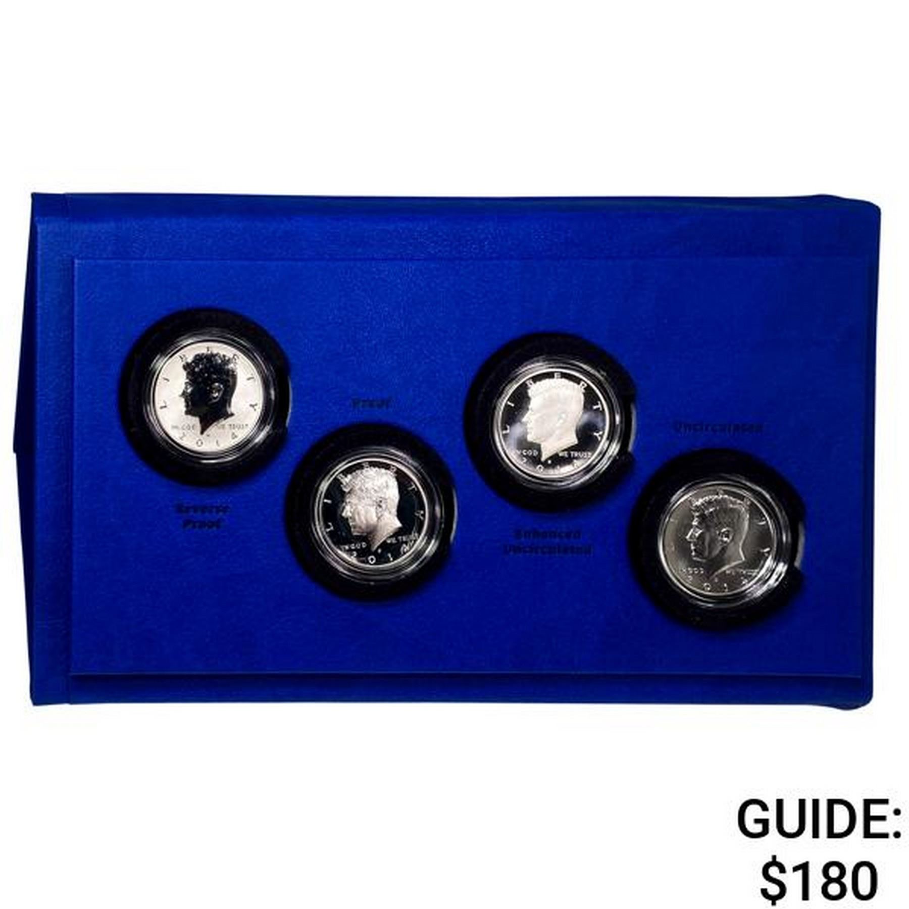 2014 [4] 50th Anniversary Kennedy Half Dollar Silver Coin Set