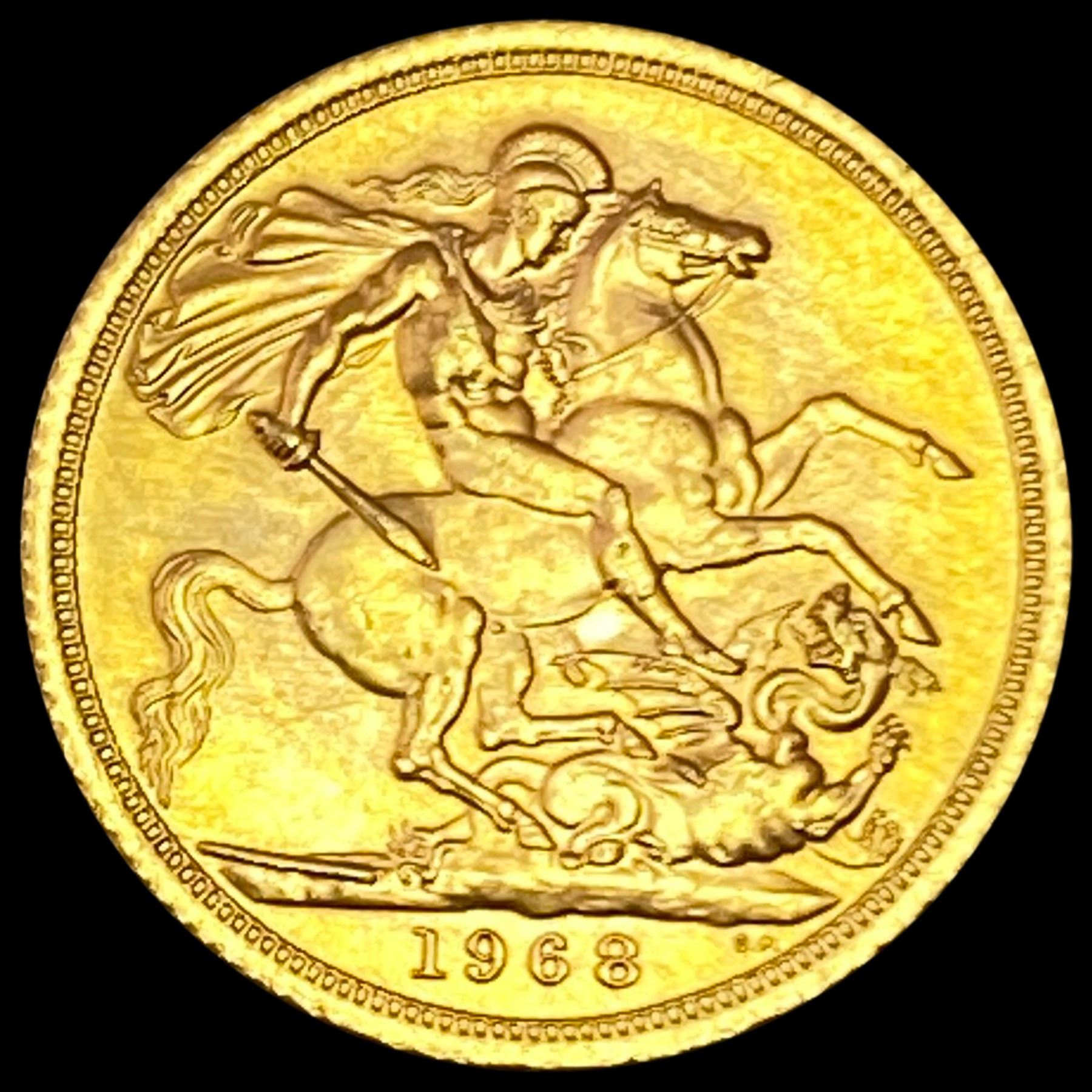 1968 UK Gold Sovereign AGW.2355oz GEM BU