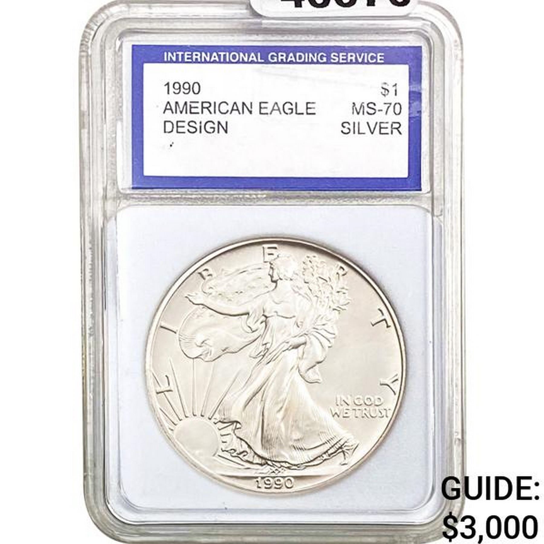 1990 $1 American Silver Eagle IGS MS-70
