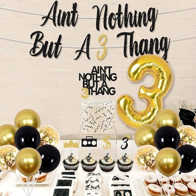 Wonmelody Notorious 3Rd Birthday Party Decorations AinT Nothing But A 3 ...