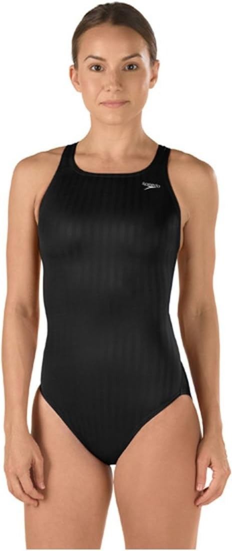 Speedo Womens Race Lycra Blend Aquablade Recordbreaker Swimsui Black 28