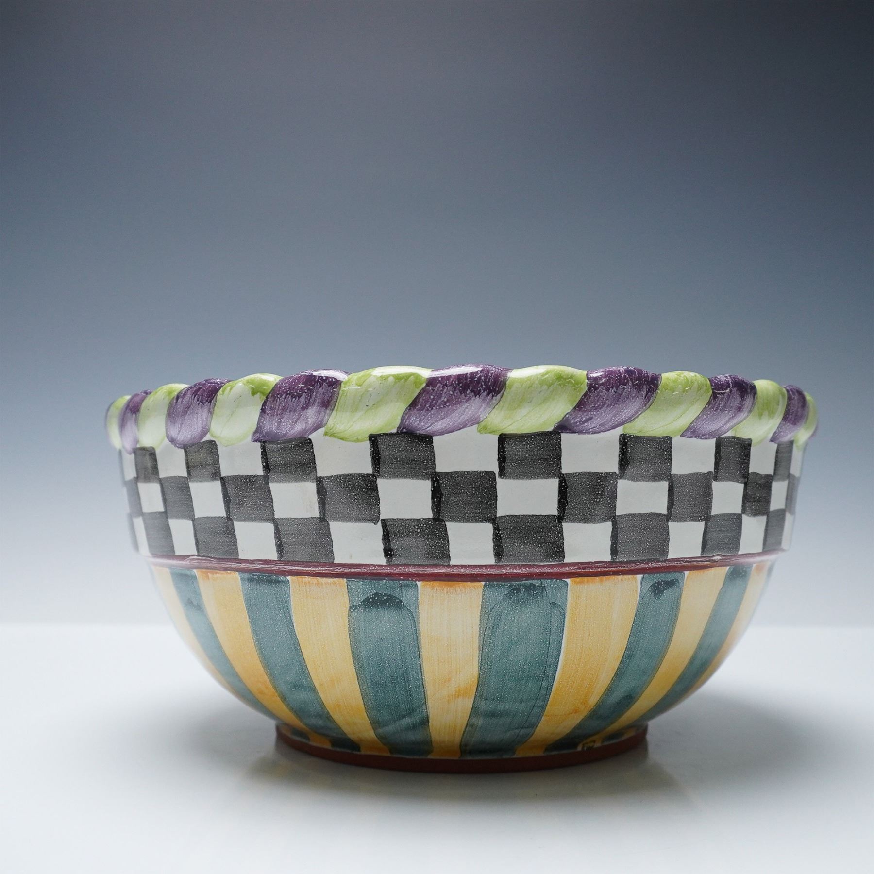 MacKenzie-Childs Piccadilly Hand-Painted Ceramic Bowl