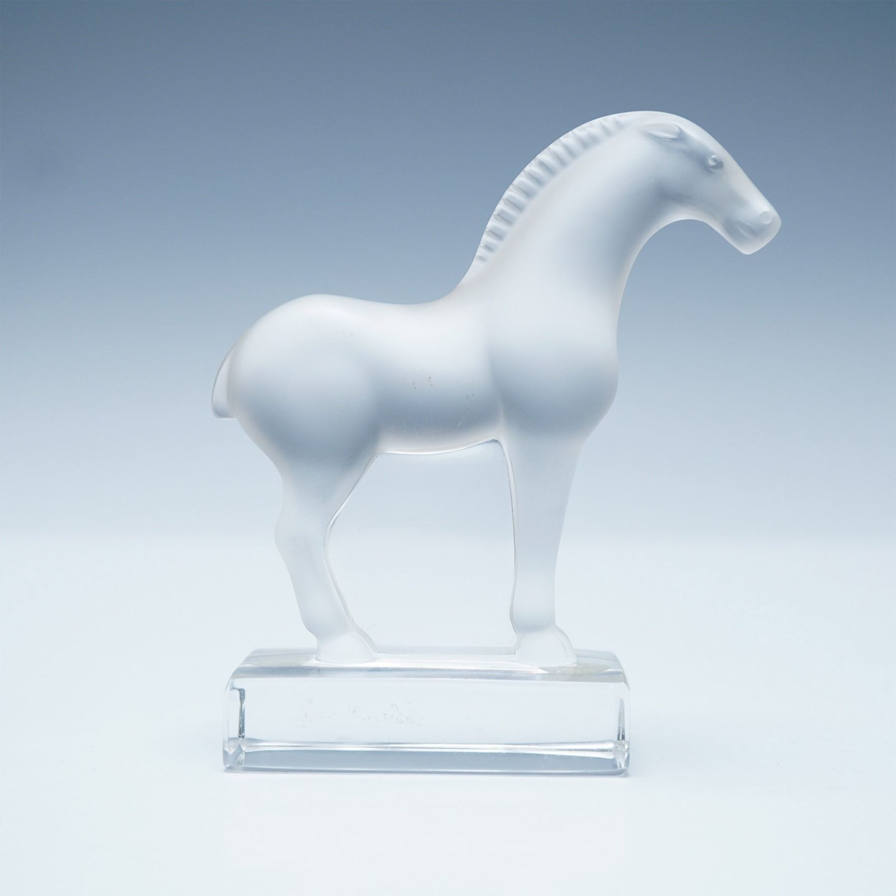 Lalique Frosted Crystal Tang Horse Paperweight