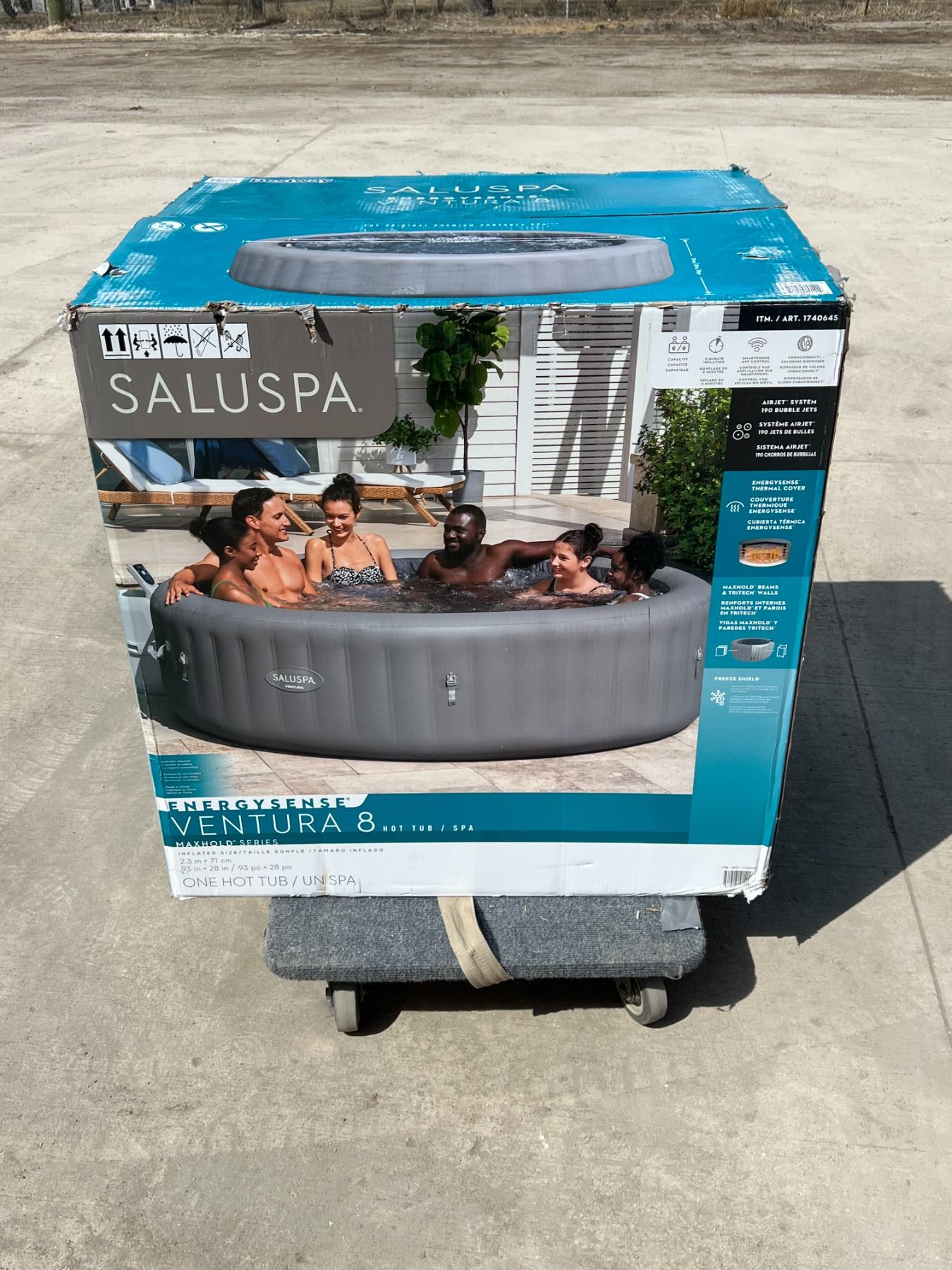 Saluspa Ventura 8 Inflatable Hot Tub - see all photos for size and details