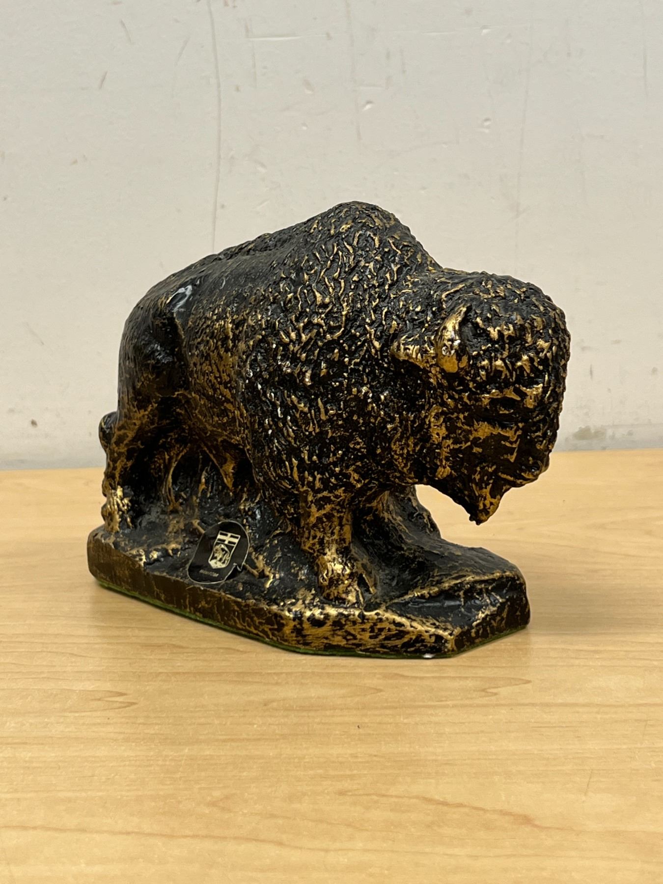 Ceramic Bison Sculpture "Casting Ind" - see all photos about 7"W