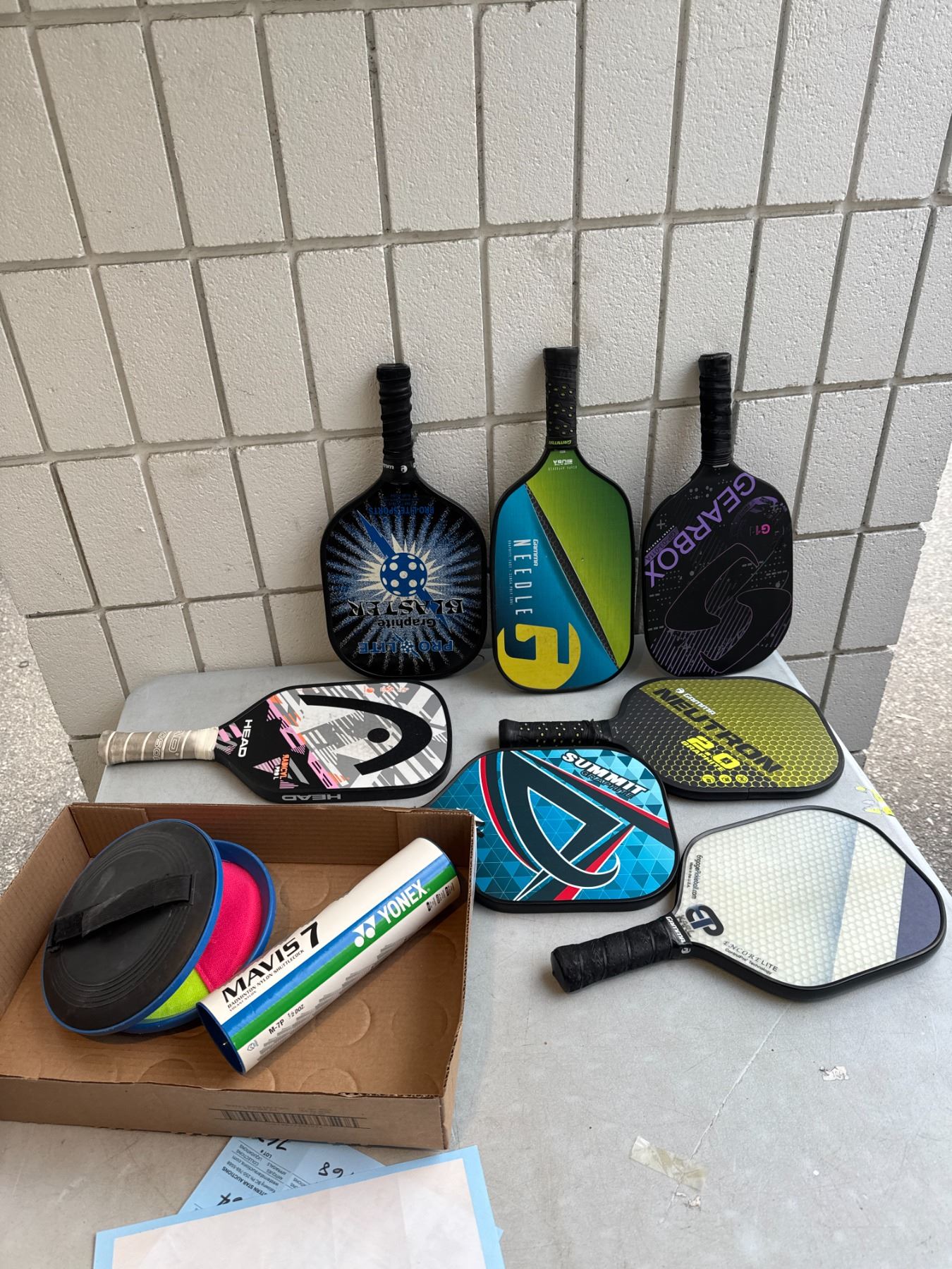 sports rackets, badminton, birdies, and other Velcro game
