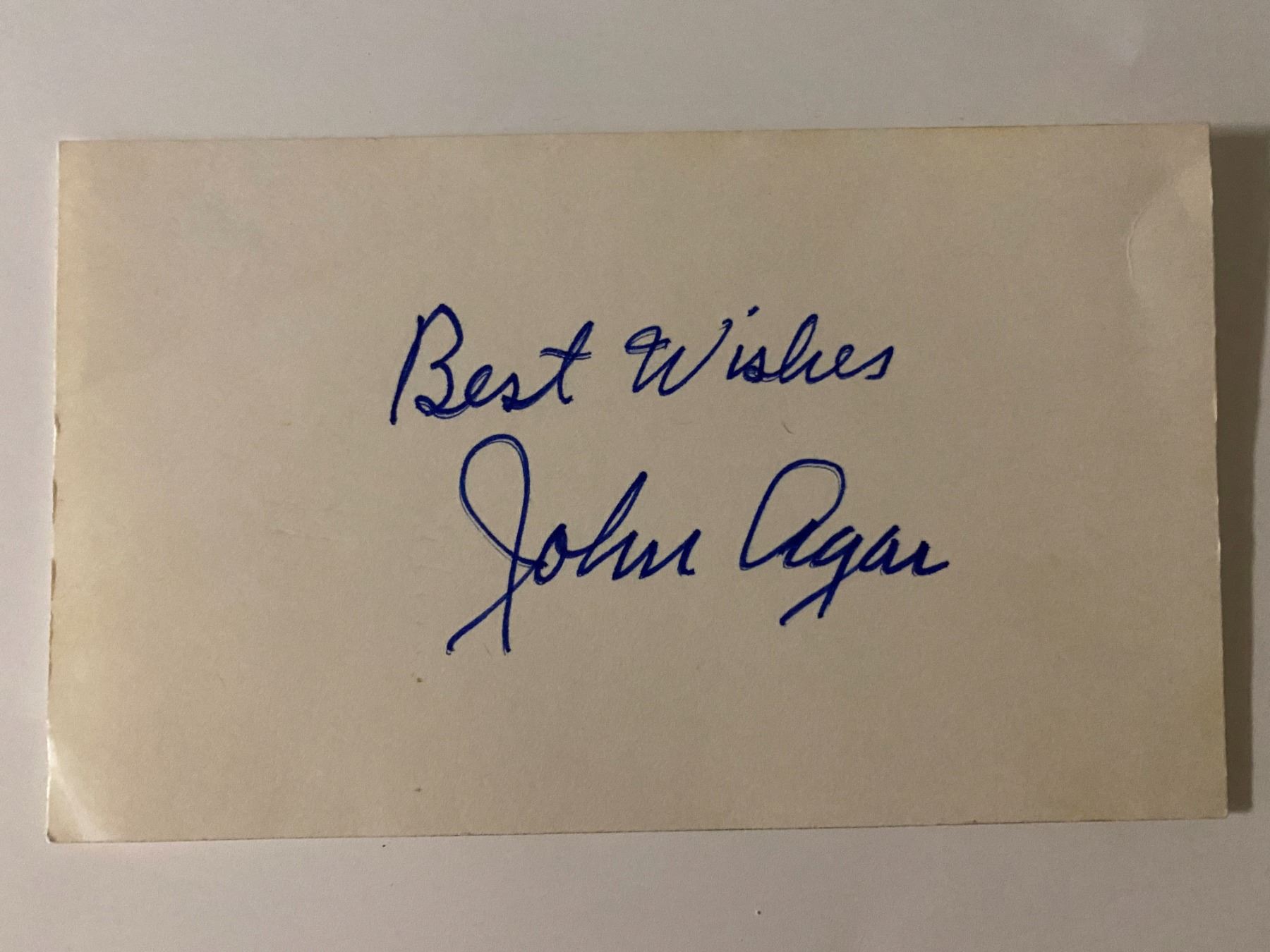 John Agar signature cut
