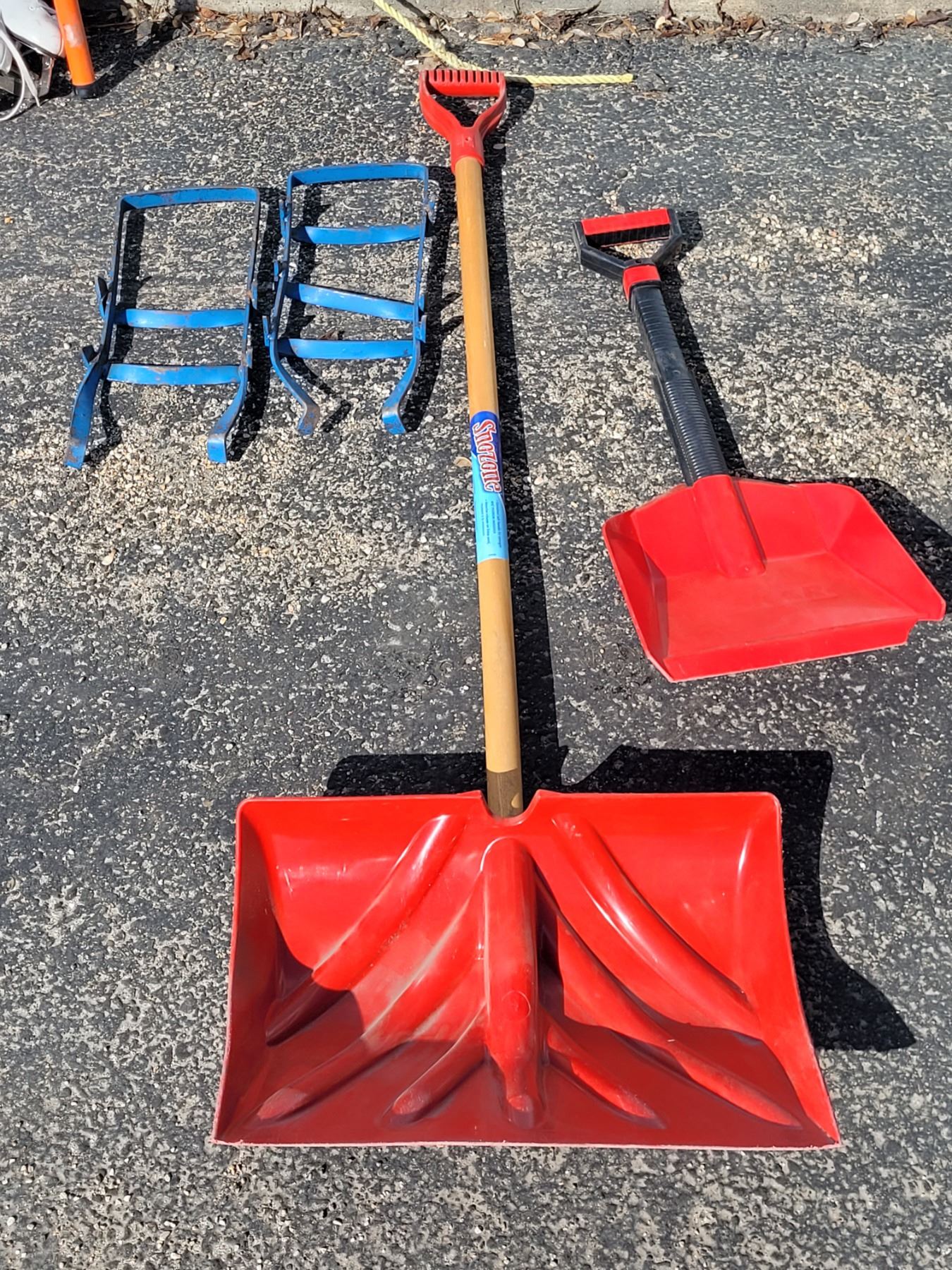 Portable Shover, Snow Shovel & Pair of Vehicle Traction Snow Aids