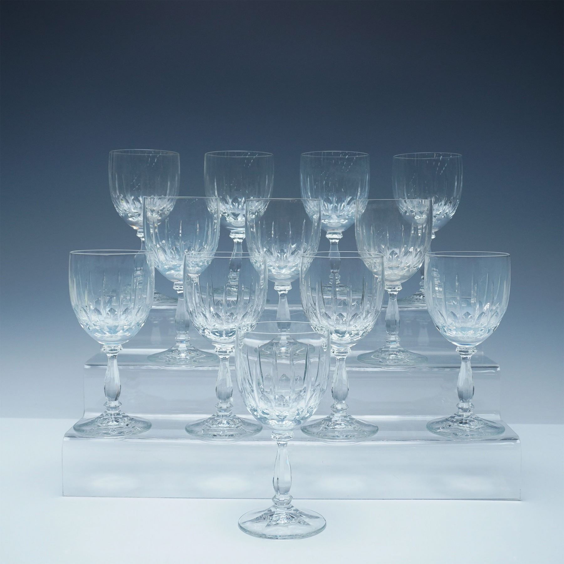 Set of 12 Cut Crystal Goblets