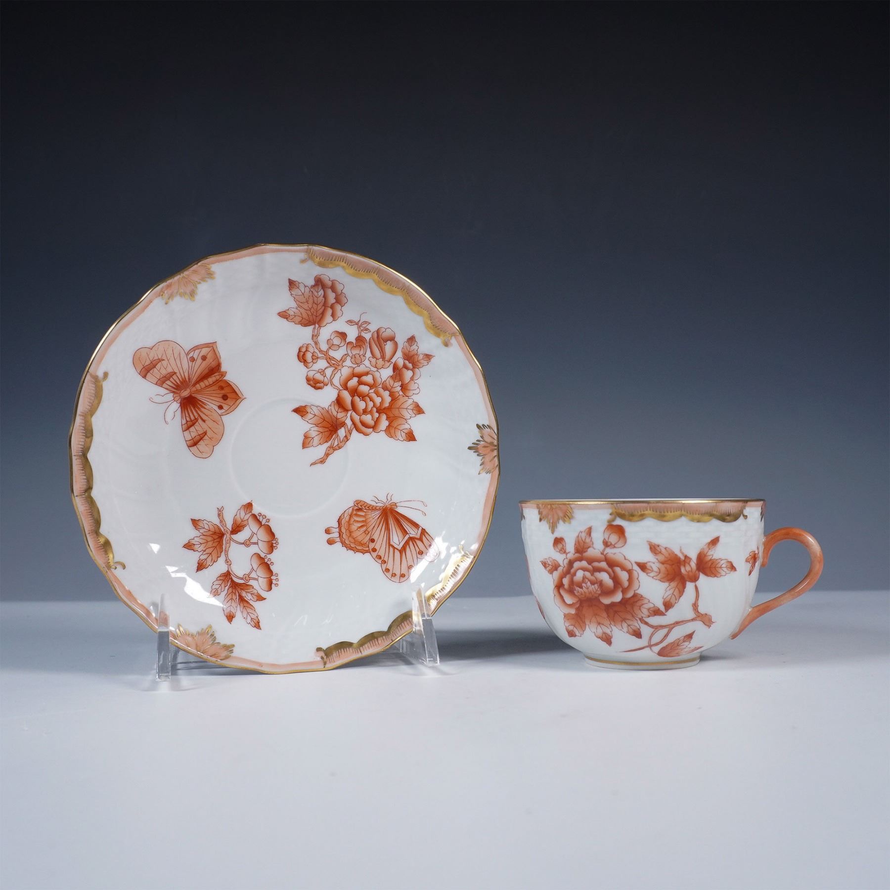 Herend Porcelain Cup and Saucer, Fortuna Set
