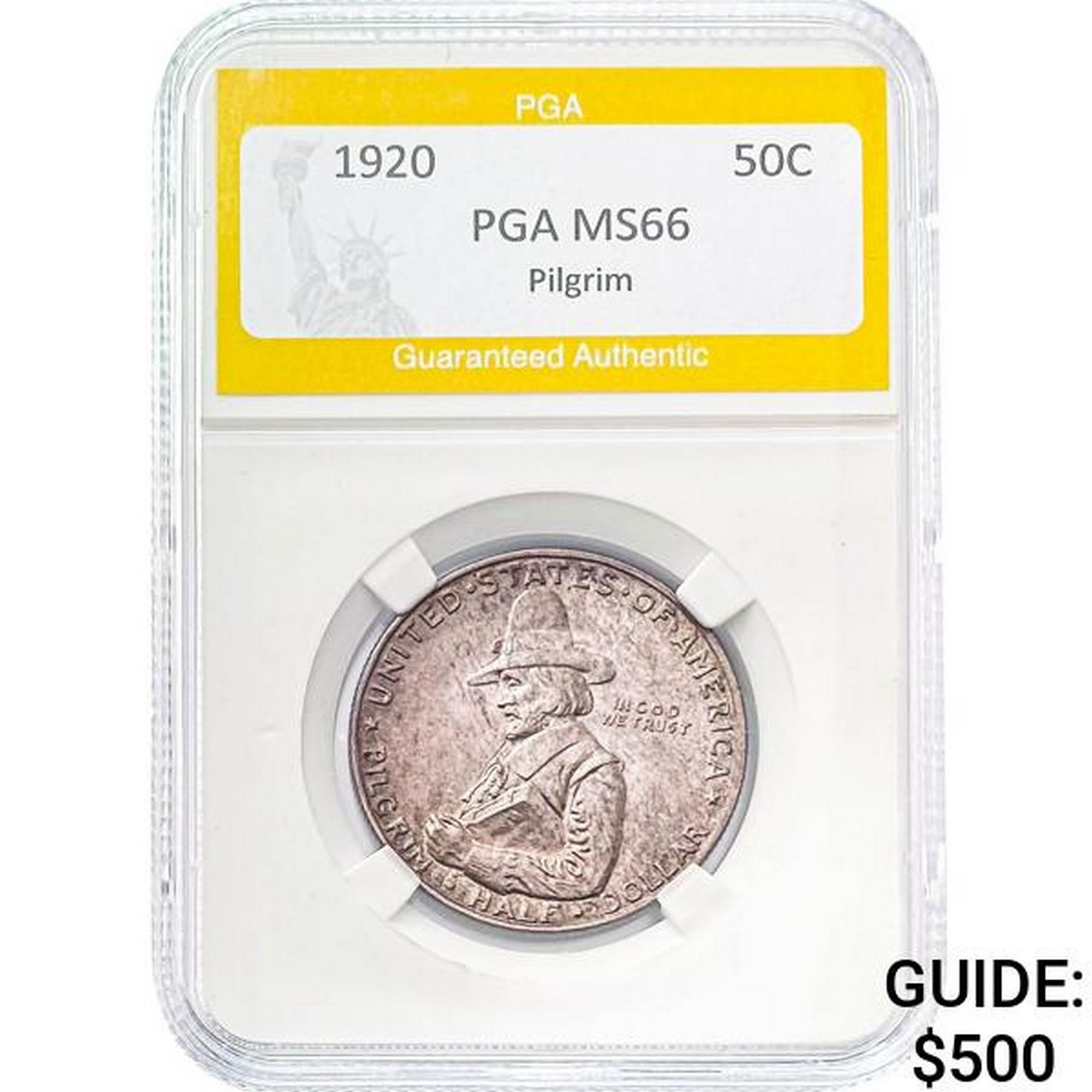 1920 50C Pilgrim PGA MS66