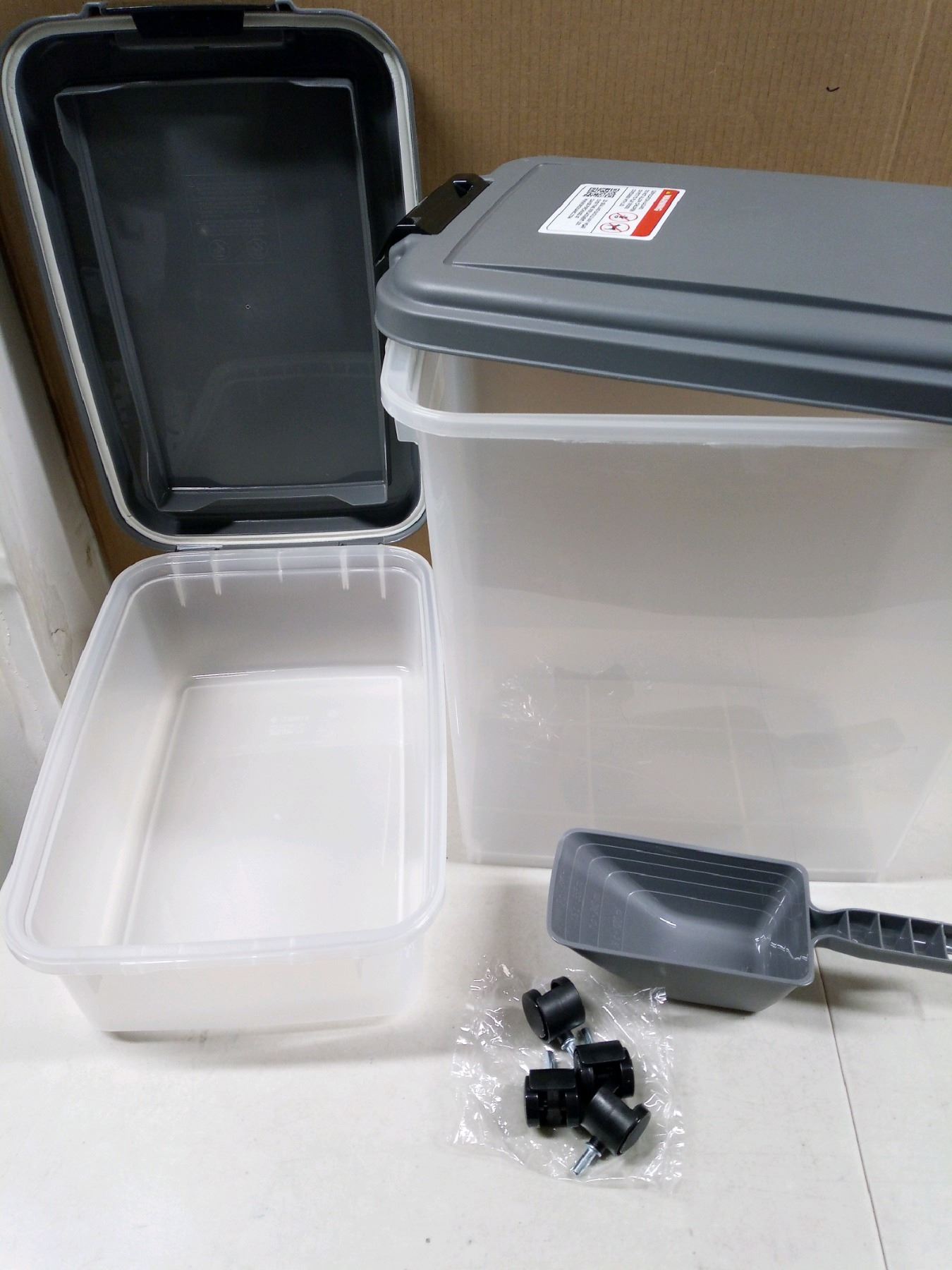 Plastic Bins With Scoop Damaged