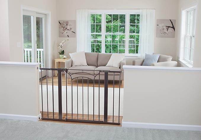 Safety 1St Decor Tall Wide Pressure-Installed Metal Gate With ...