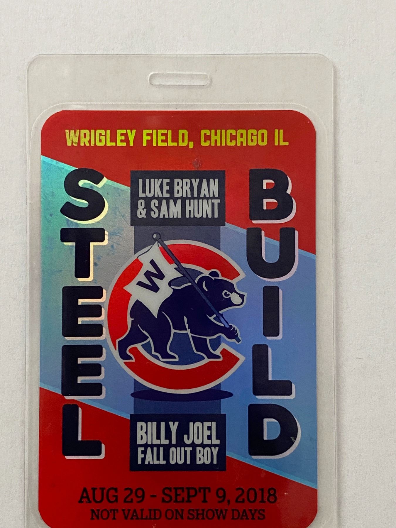 Billy Joel Fall Out Boy 2018 Backstage Pass