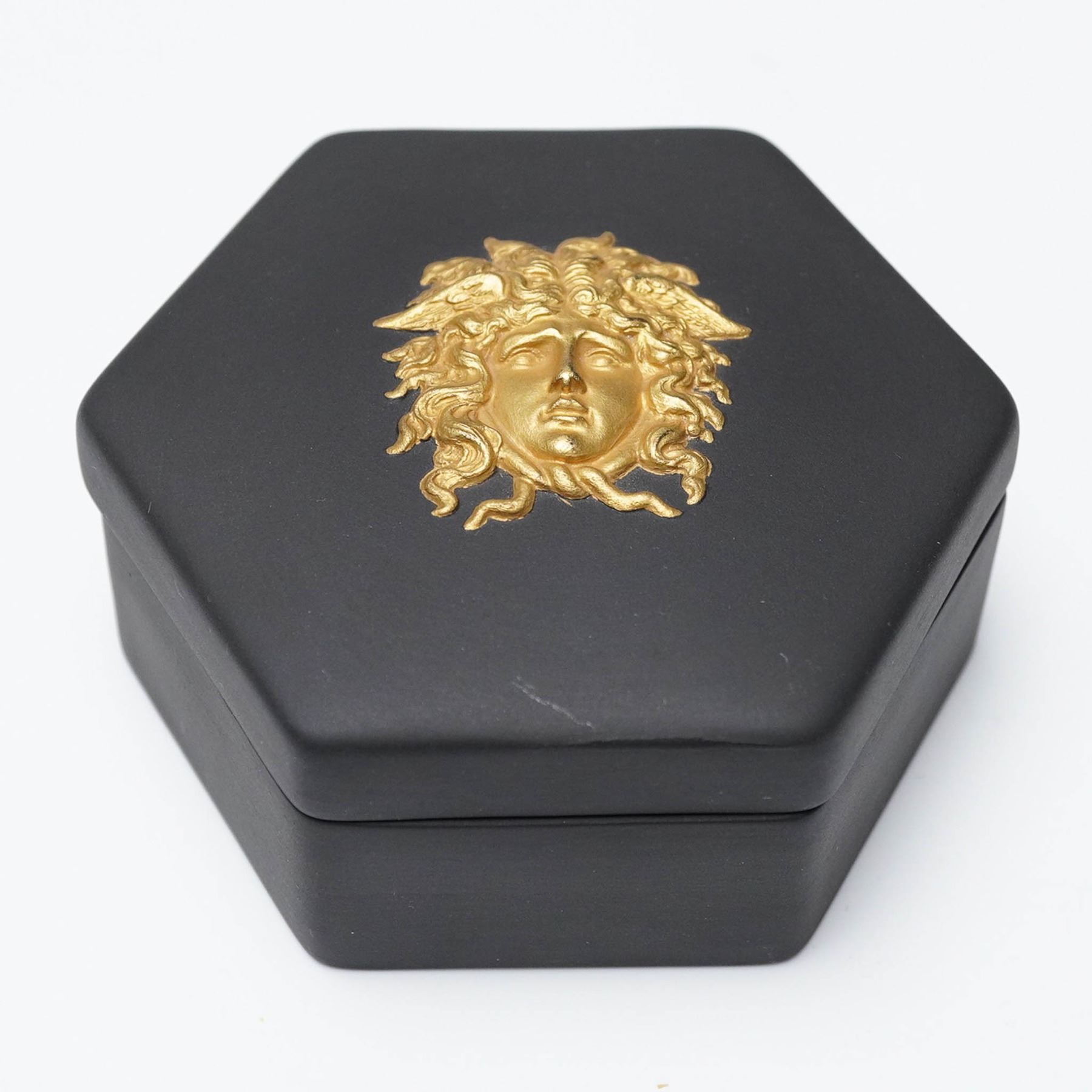 Wedgwood Collectors Society Black Basalt Hexagonal Medusa Box