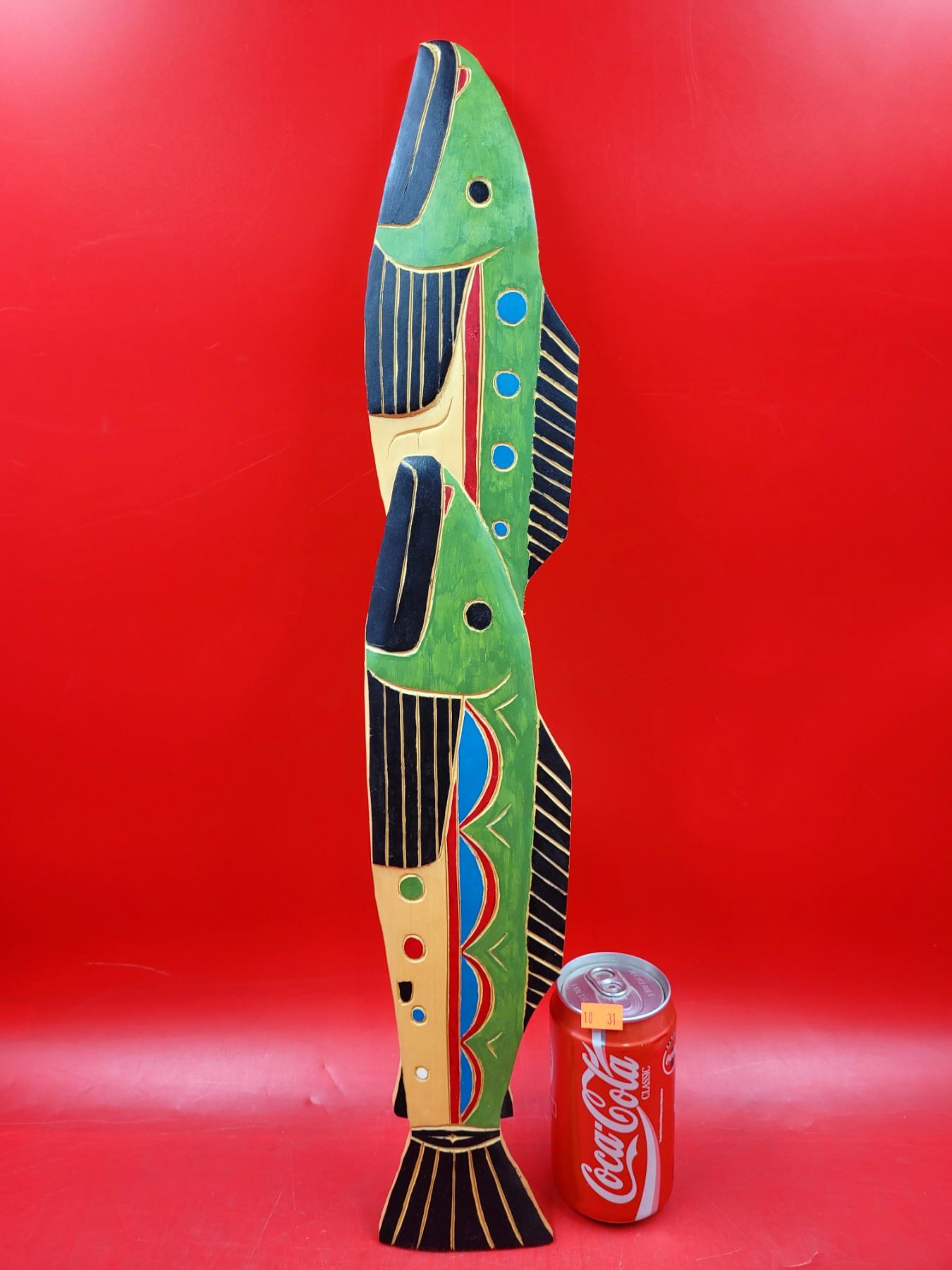 Hand Crafted Wooden First Nations Fish "The Run" By Vern Pascah Made In ...