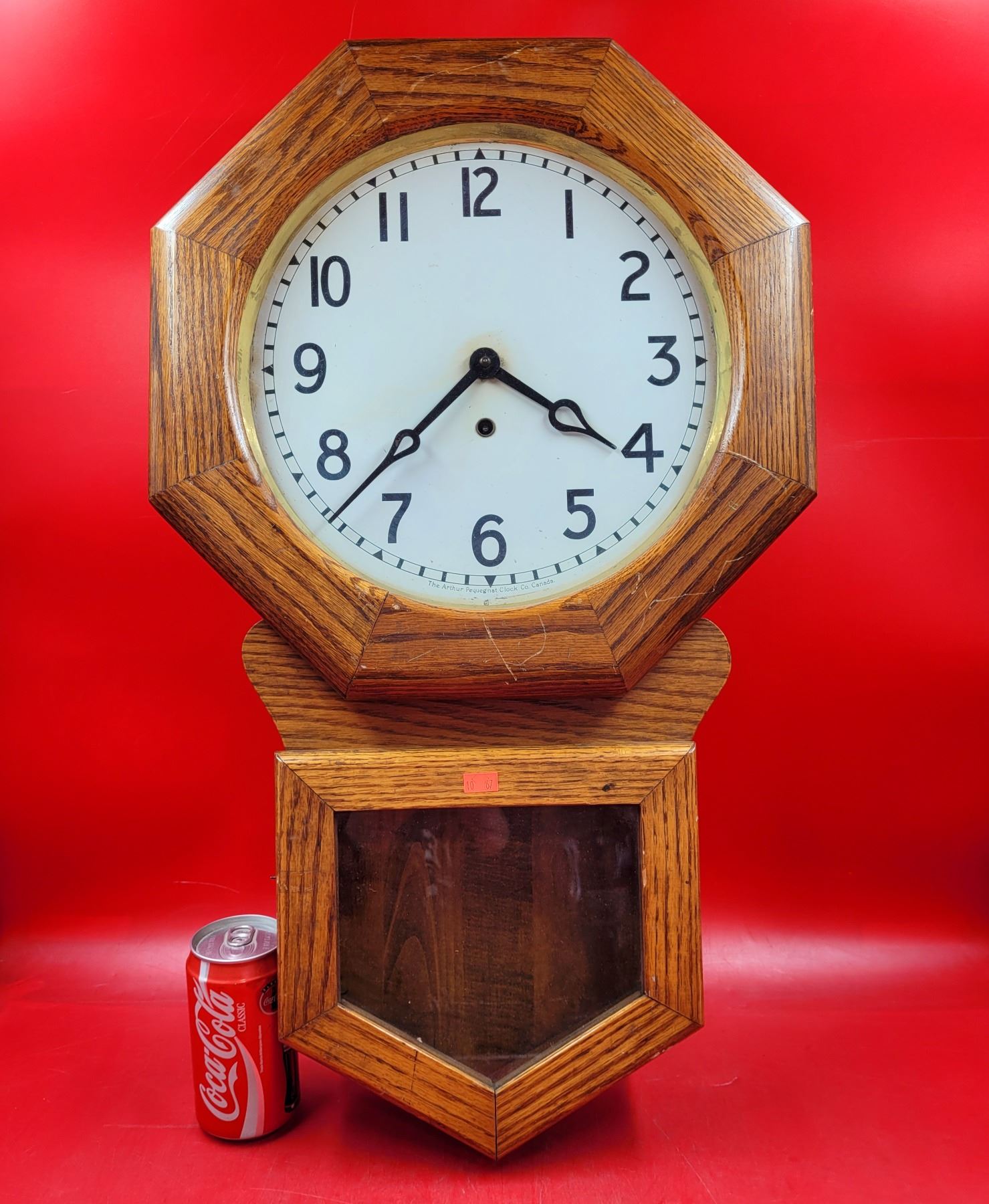 Brandon The Arthur Pequegnat Clock Co. Eight Day Wooden Wall Clock Made ...