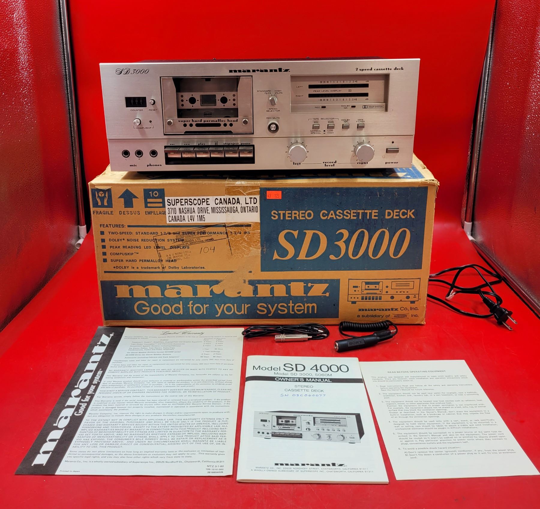 Marantz SD-3000 Stereo Cassette Deck