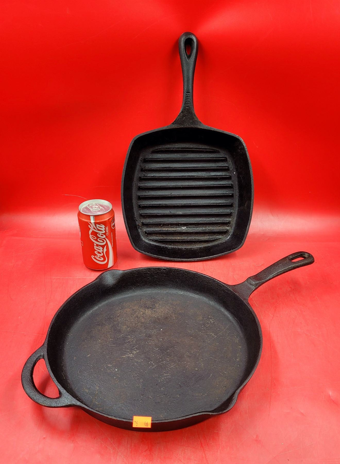 Cast Iron Palm Square Grill Pan & Round Skillet Pan