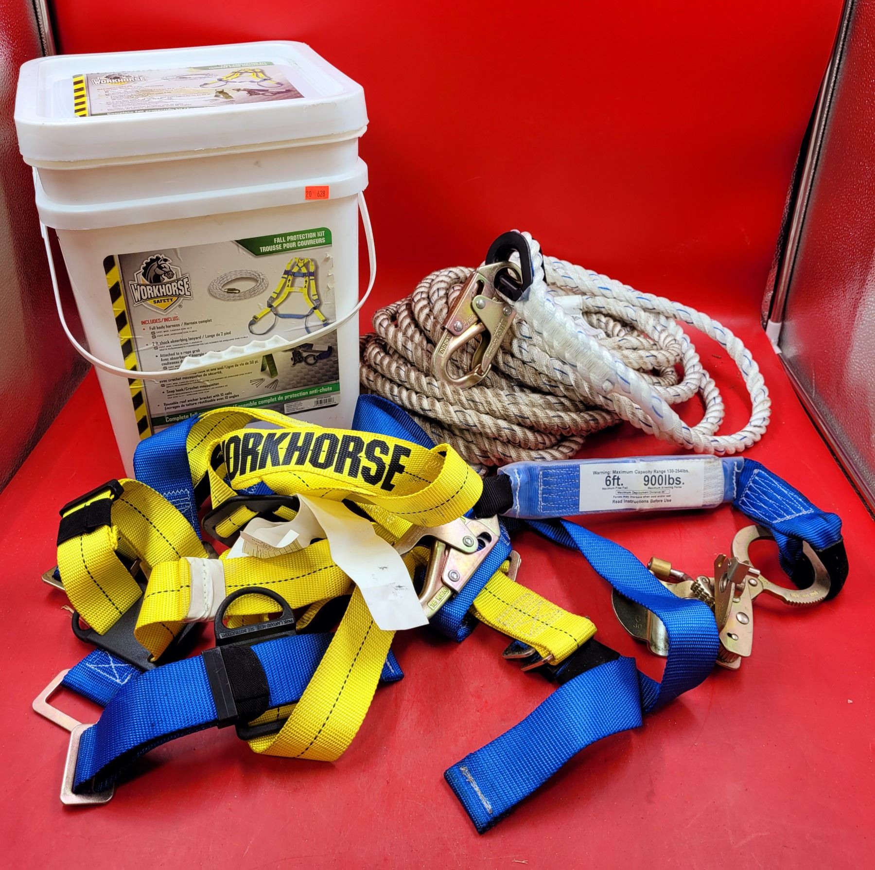 Workhorse Safety Roofer's Kit w/ Full-Body Harness, Shock Absorbing ...