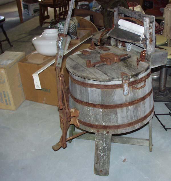 Old Round Wooden Washing Machine