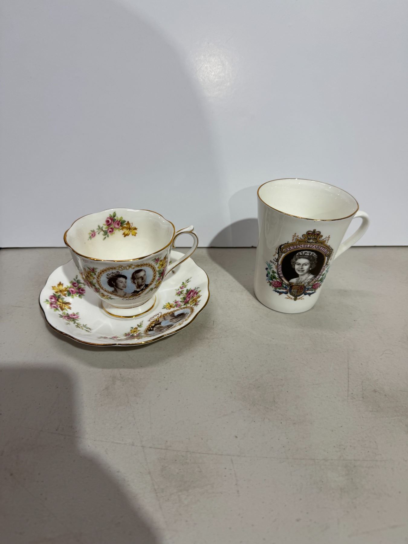 Royalty cup, and saucer and mug