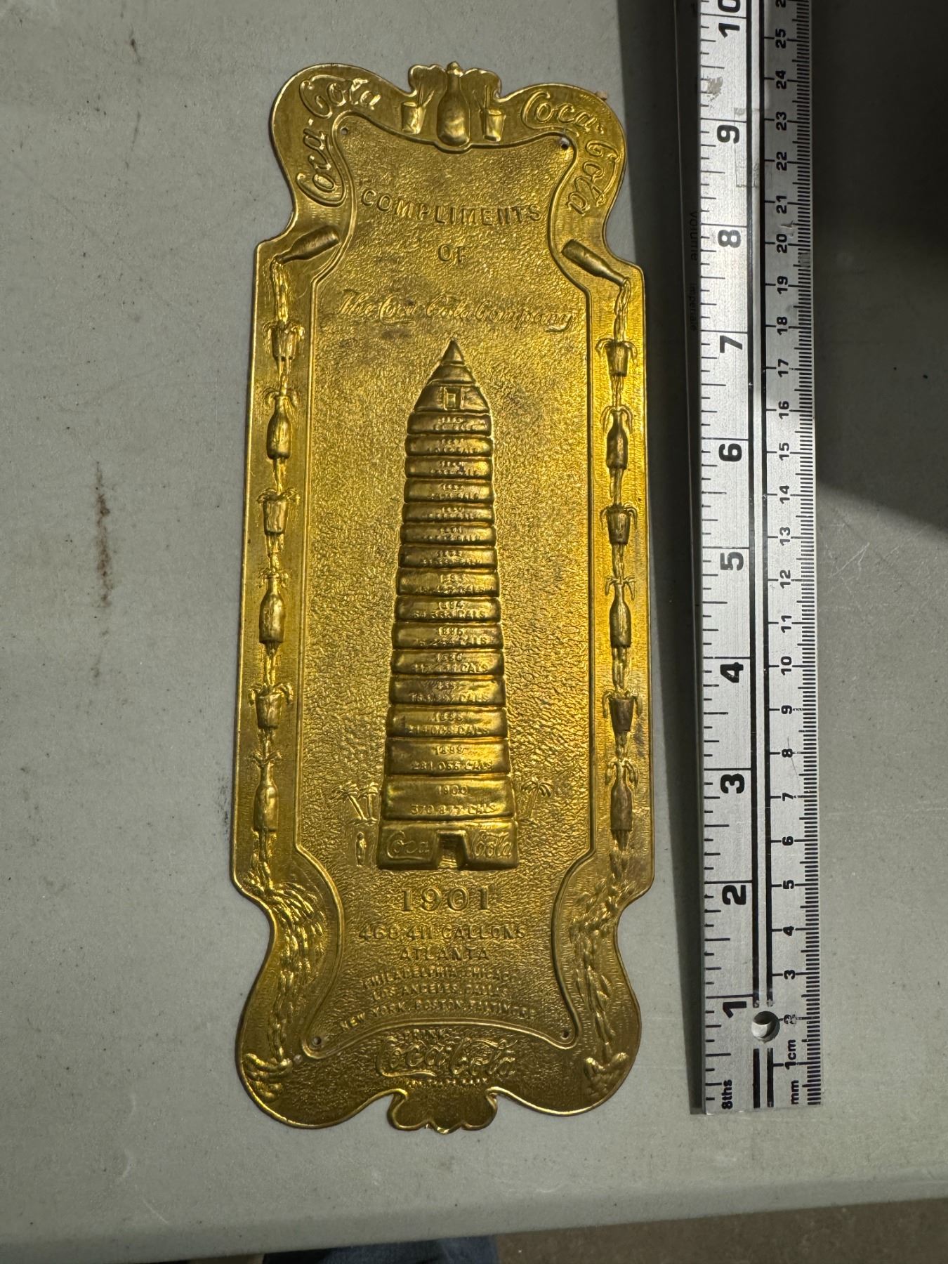 Vintage Coca-Cola door push plate