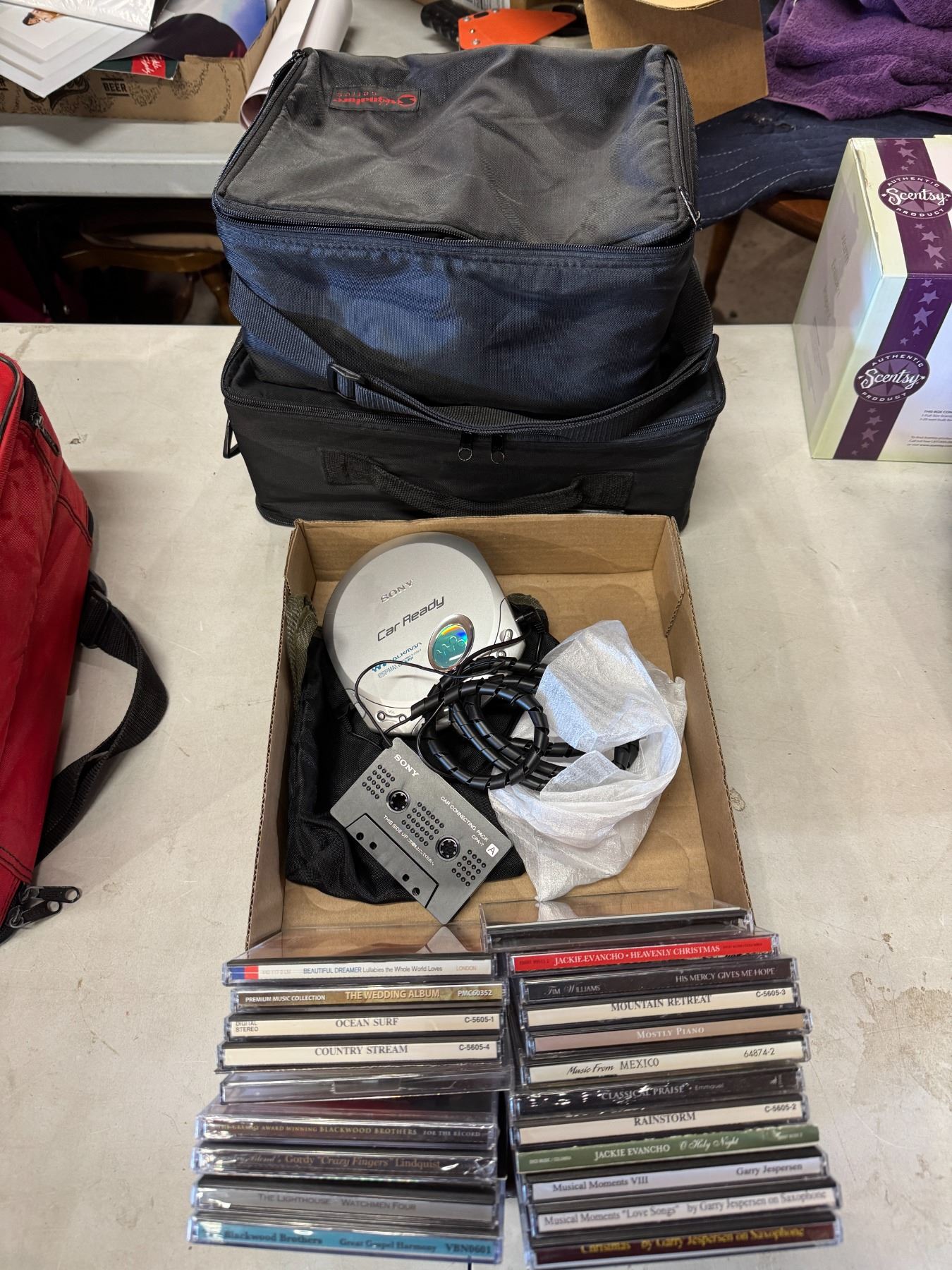 CD Sony car ready Walkman and CD cases