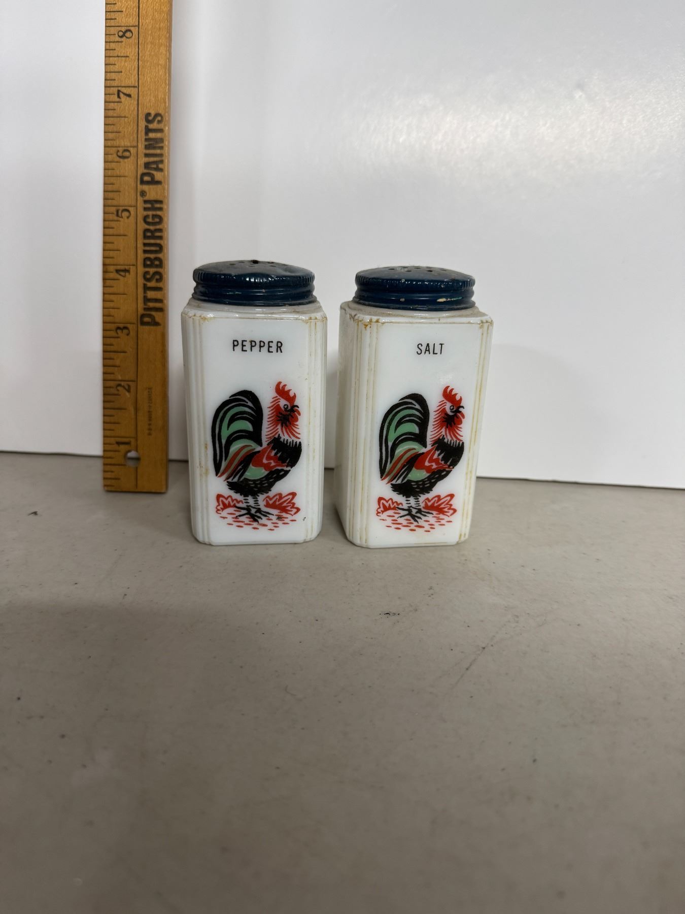 Vintage rare tip, city, salt, and pepper shakers