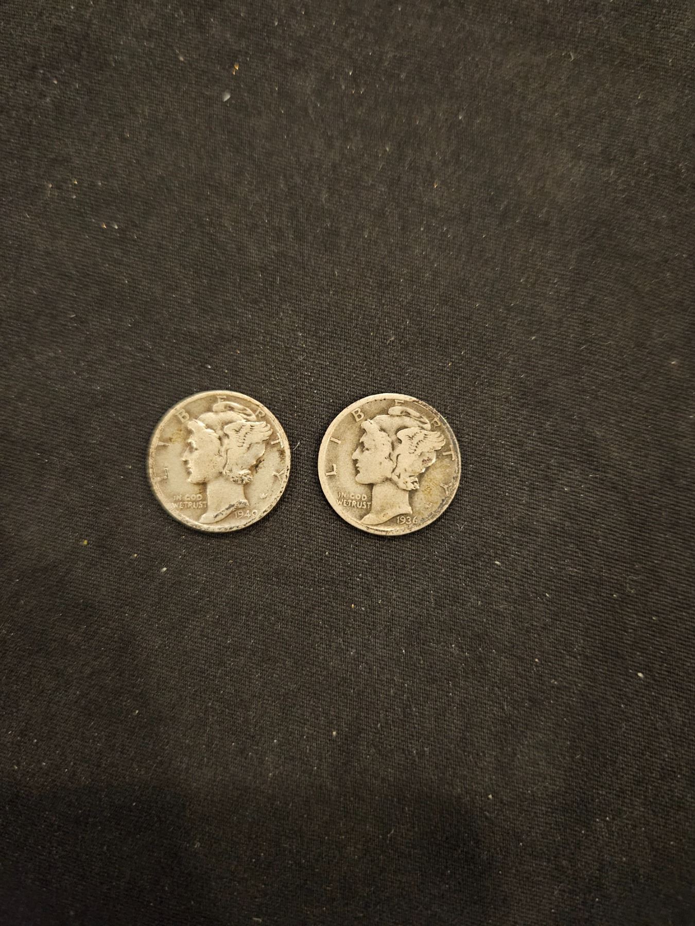2x USA Mercury dimes
